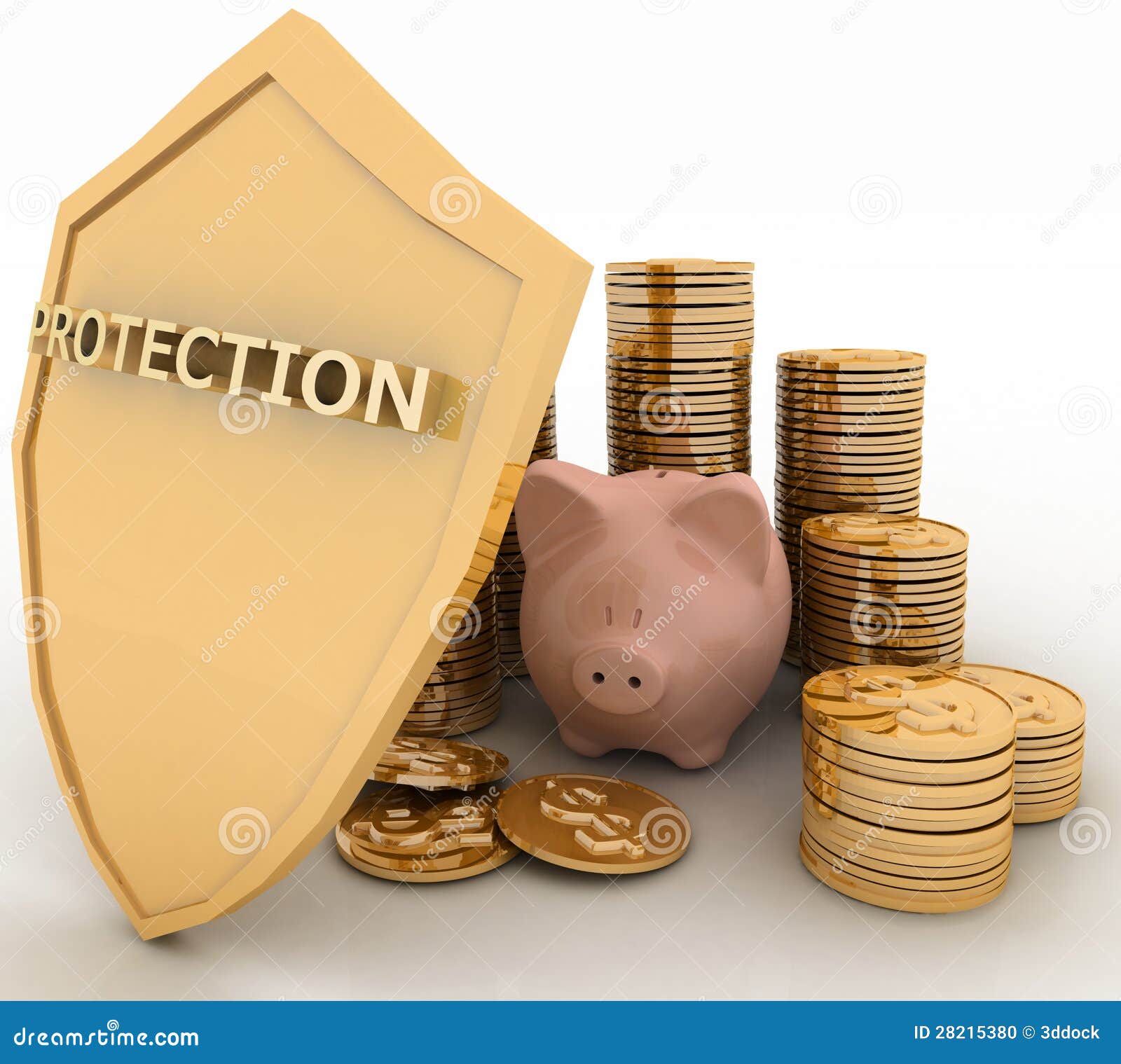 Protection of finance stock illustration. Illustration of golden - 28215380
