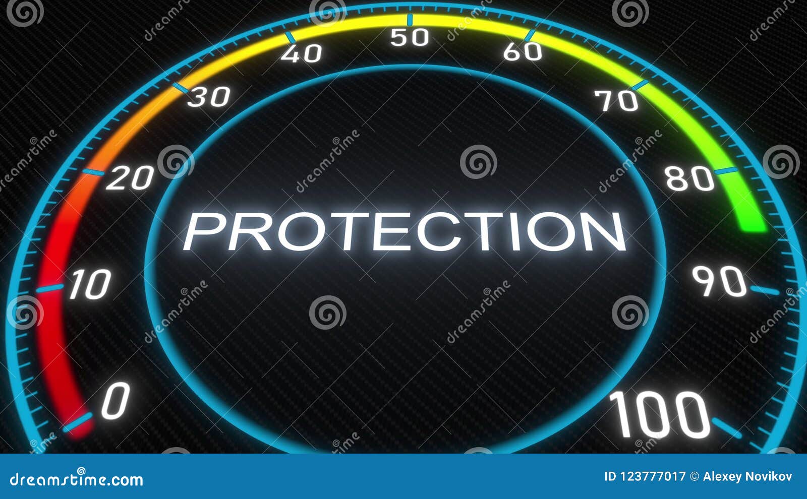 Protection Futuristic Meter or Indicator. 3D Rendering Stock ...