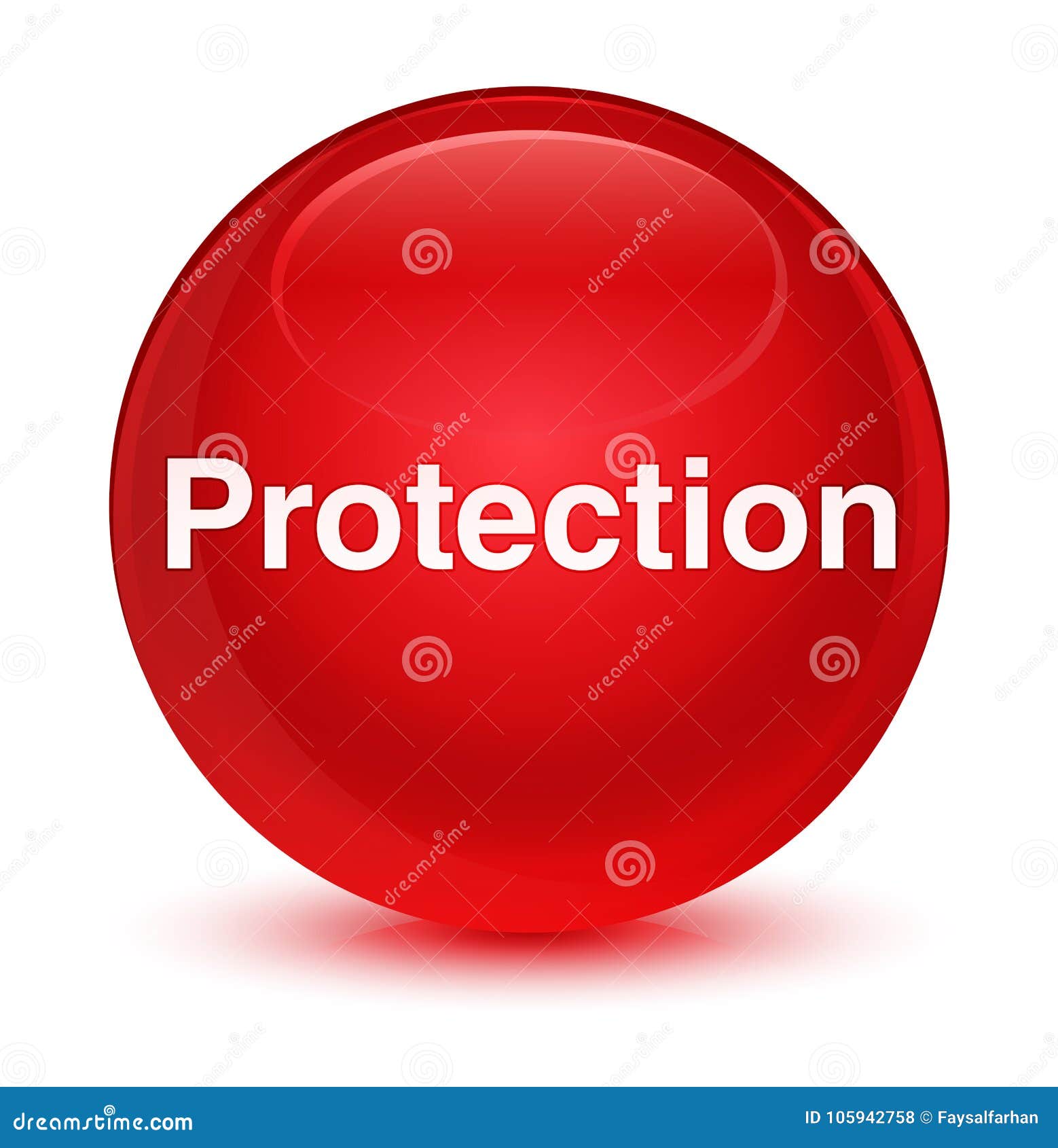 Protection Glassy Red Round Button Stock Illustration - Illustration of ...