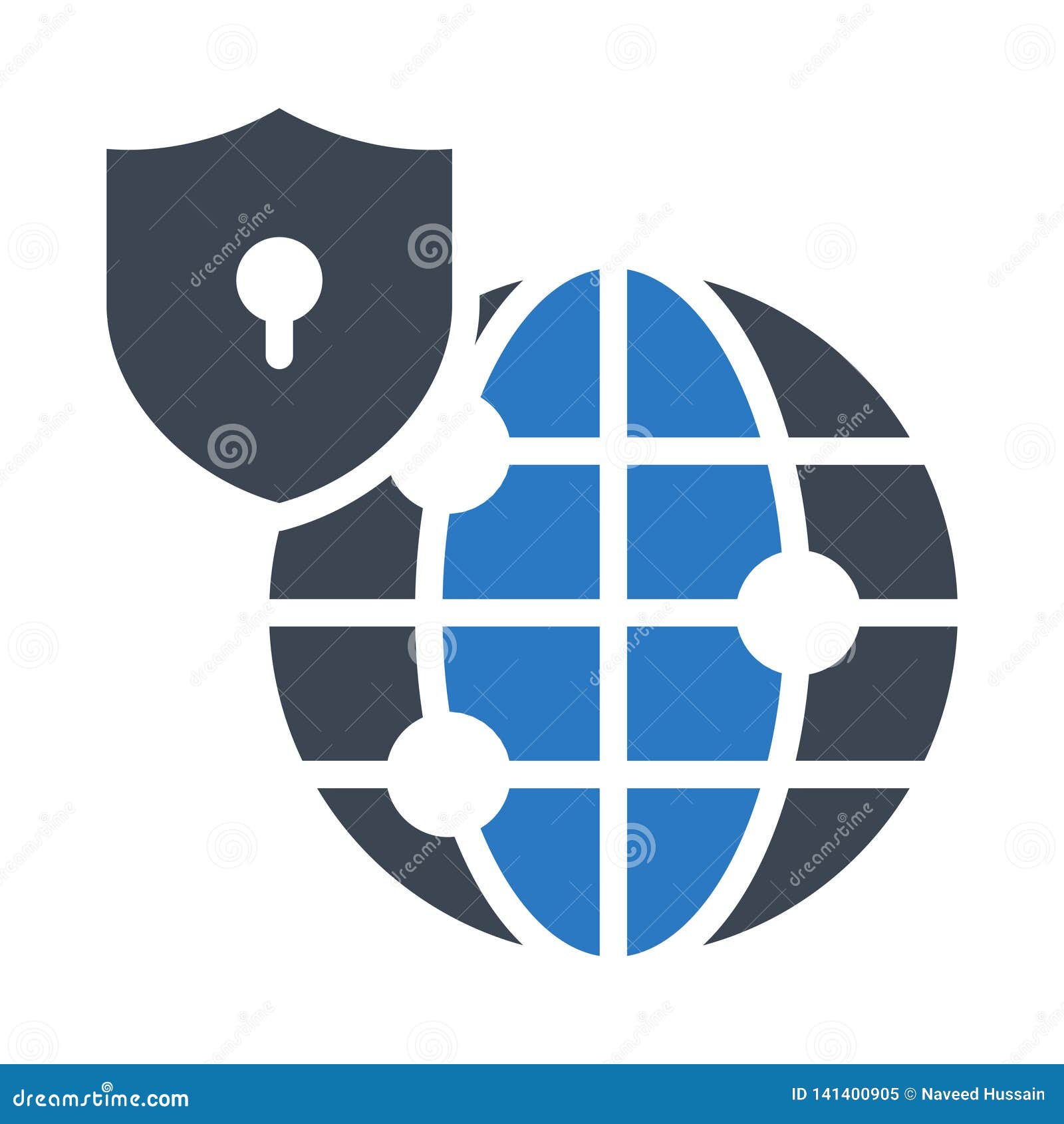 Protection Globe Glyph Color Flat Vector Icon Stock Illustration ...