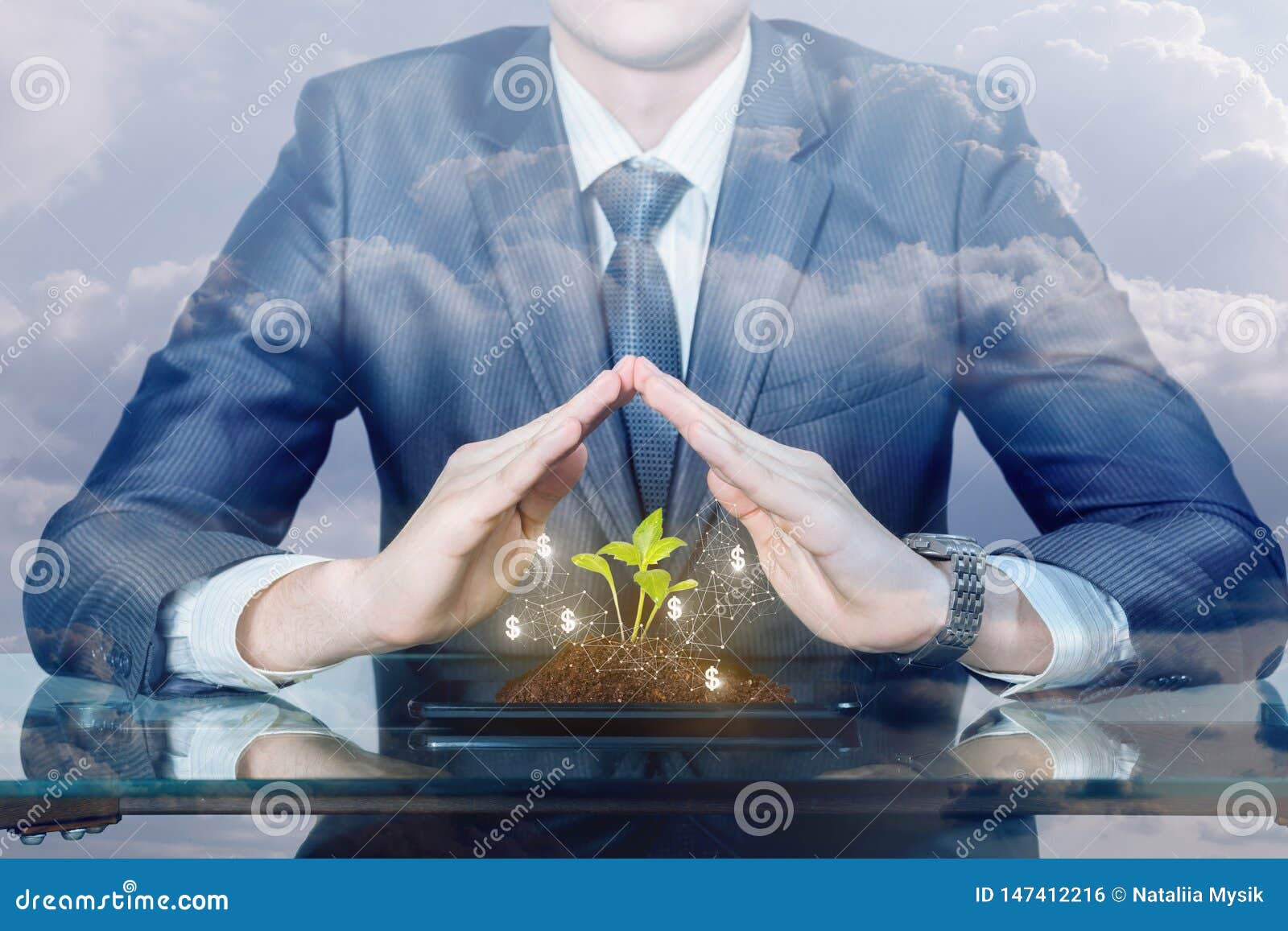 Protection Growth of Financial Development Stock Photo - Image of ...