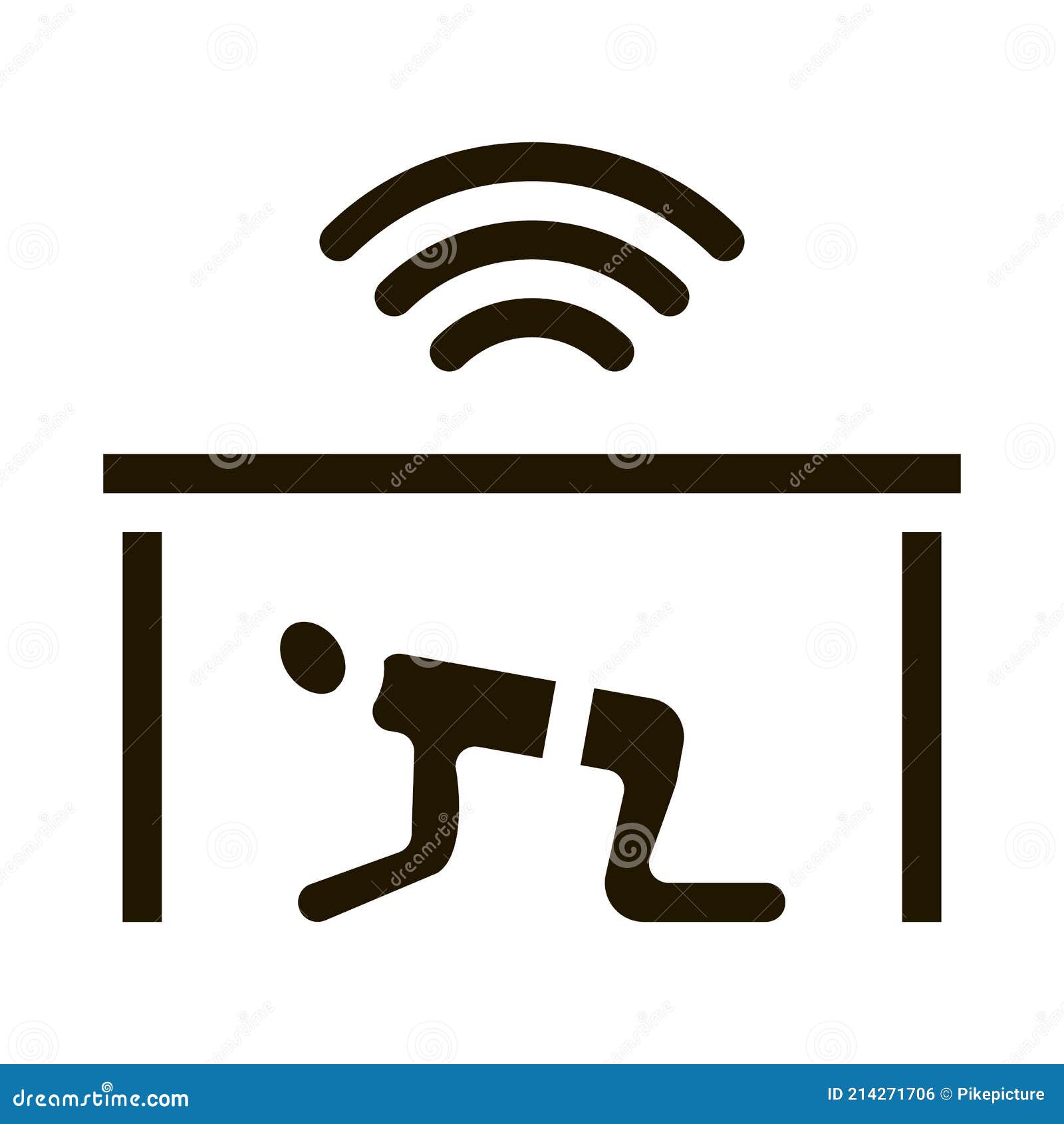Protection Hide Human Under Table Icon Vector Glyph Illustration Stock ...