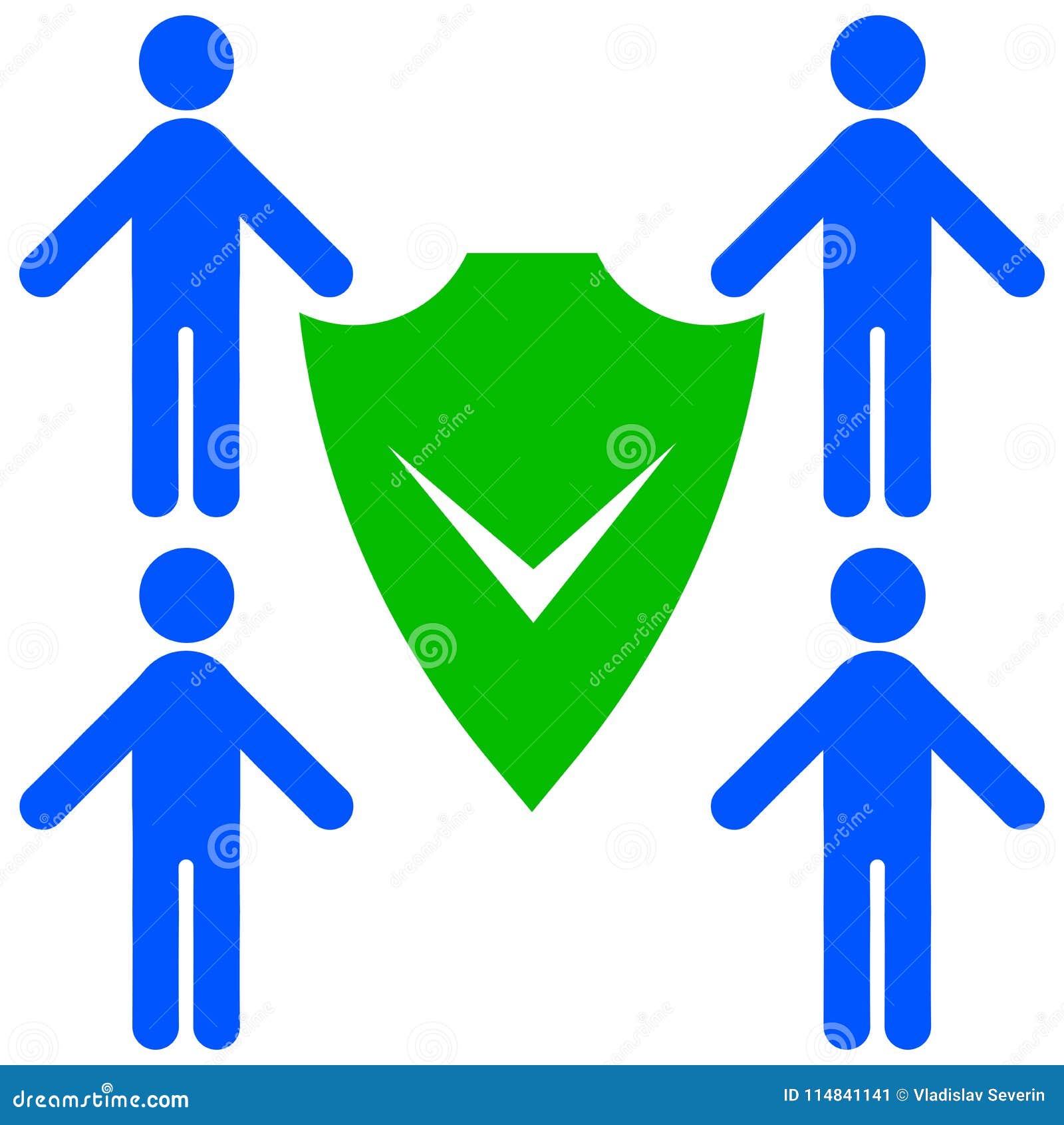 Protection of humans stock illustration. Illustration of badge - 114841141
