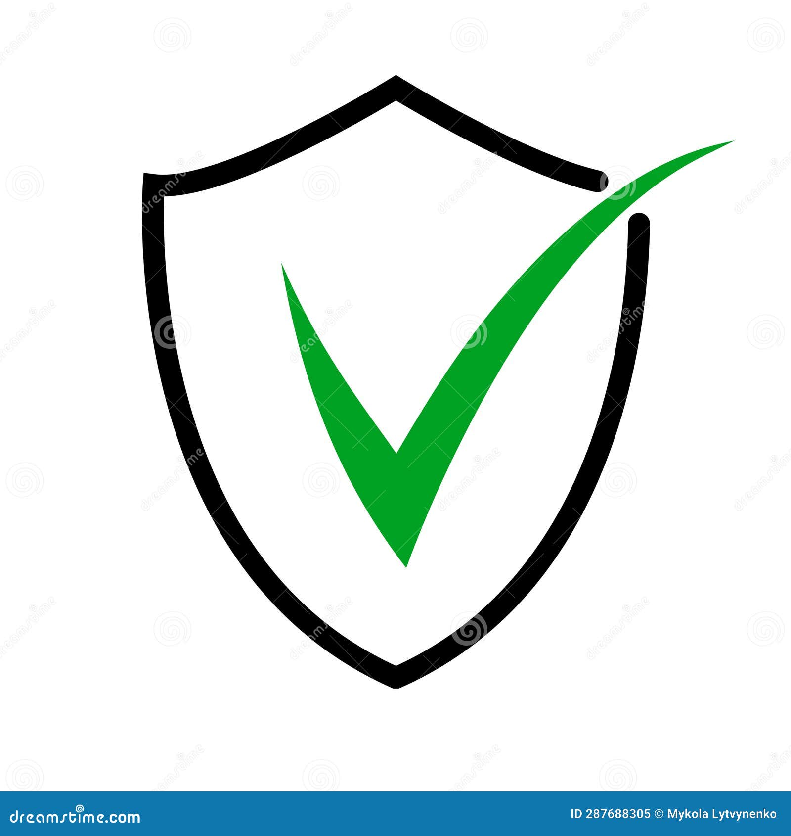Protection Icon Protecting Shield with Green Checkmark Confirming ...