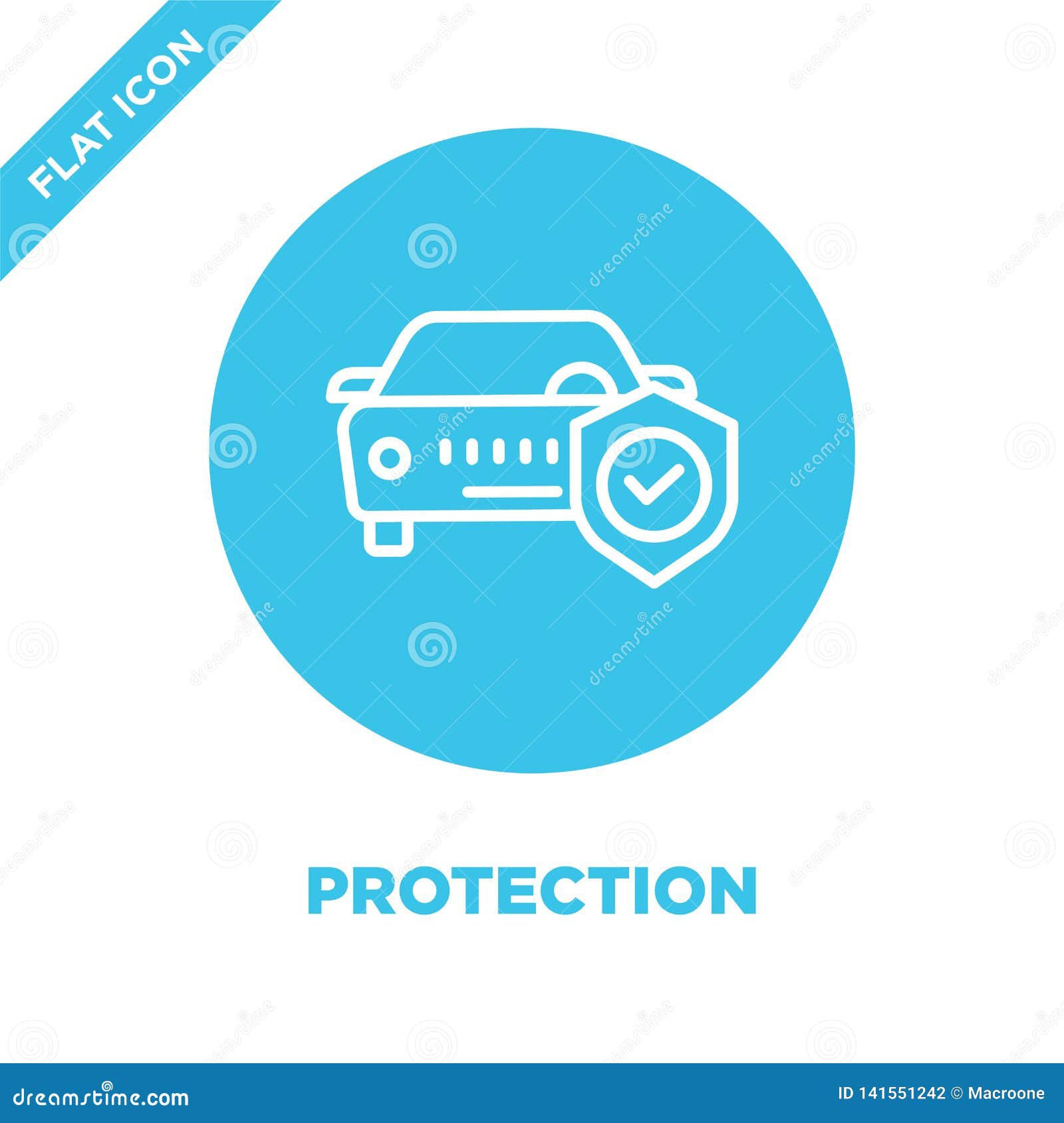 Protection Icon Vector. Thin Line Protection Outline Icon Vector ...