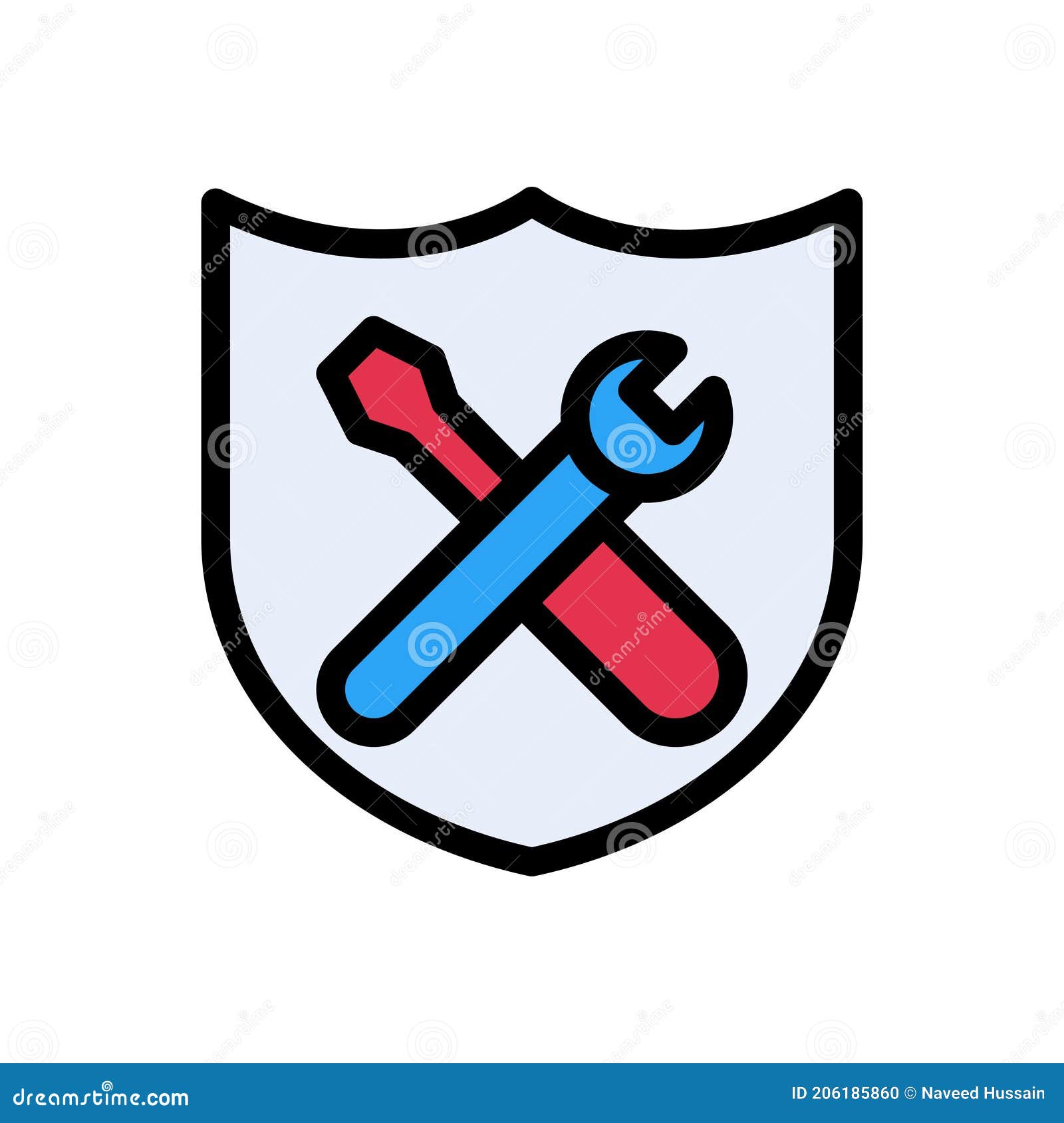 Protection Vector Line Colour Icon Stock Vector - Illustration of ...