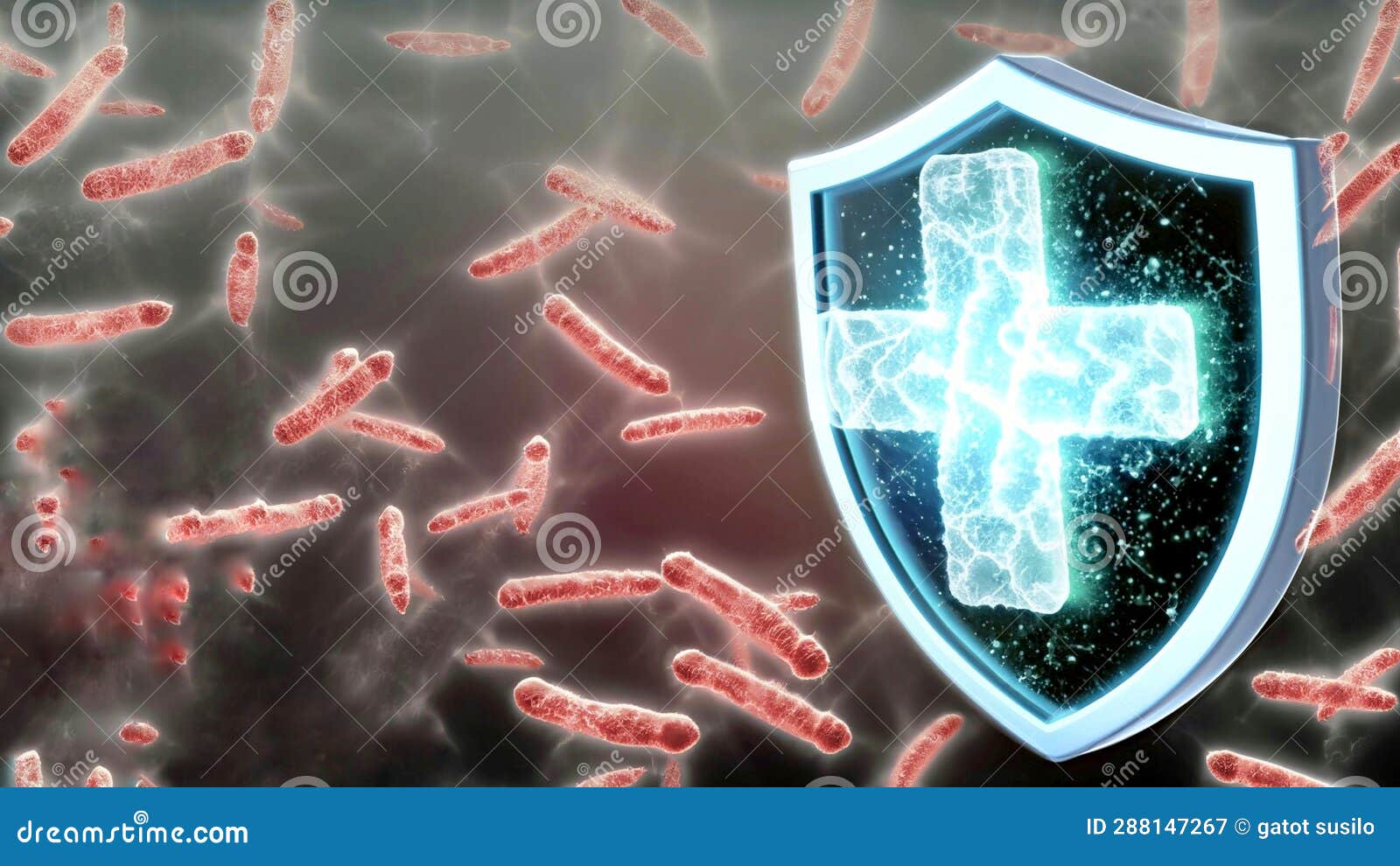 Protection Illustration of Bacterial Attacks Stock Illustration ...