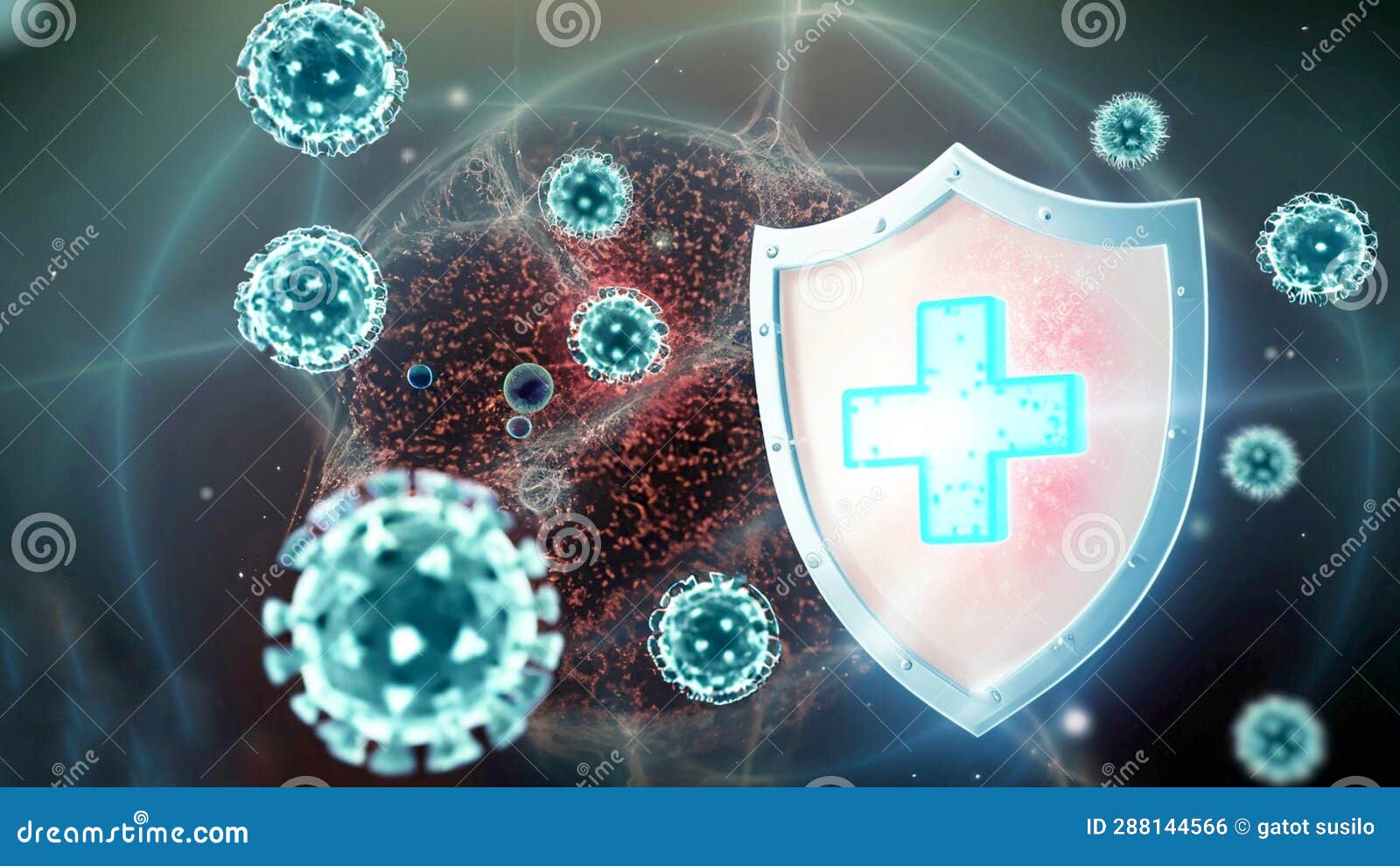 Protection Illustration of Virus and Bacterial Attacks Stock ...