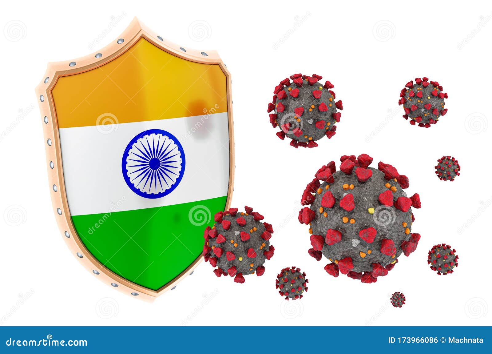 Protection of India from Coronavirus. 3D Rendering Stock Illustration ...