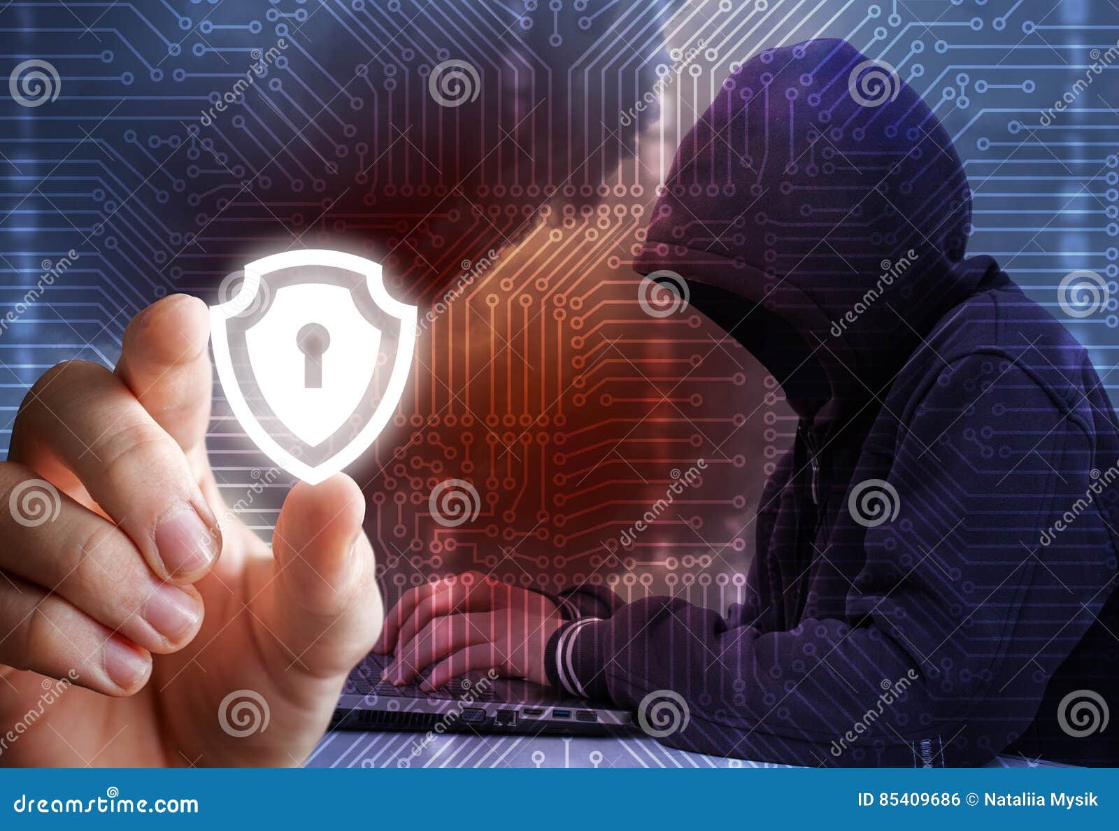 Protection of Information from Hackers. Stock Photo - Image of crime ...