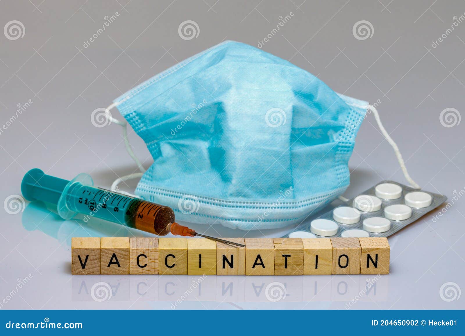 Protection with Injection and Mask Stock Photo - Image of corona ...