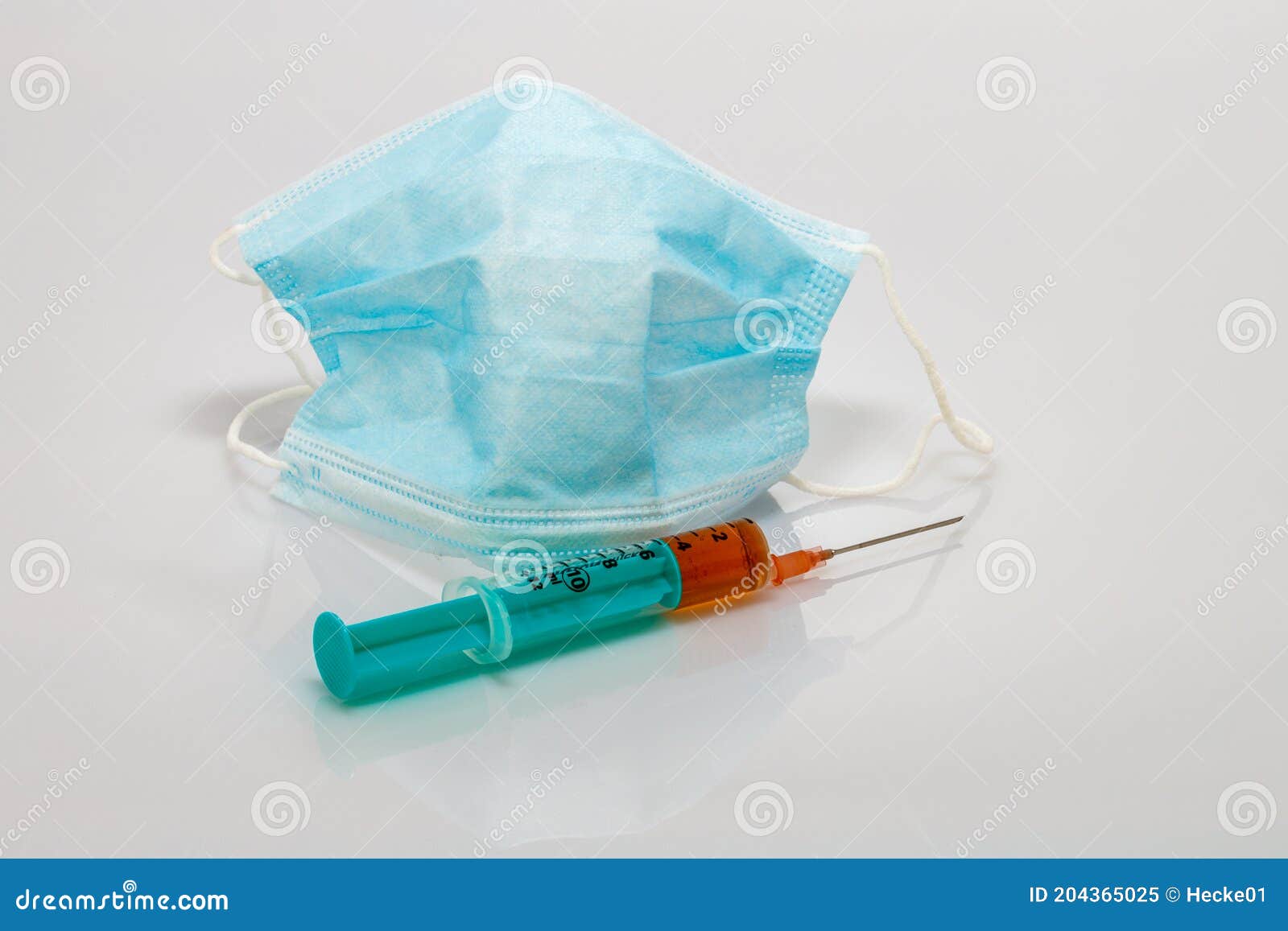 Protection with Injection and Mask Stock Image - Image of illness ...