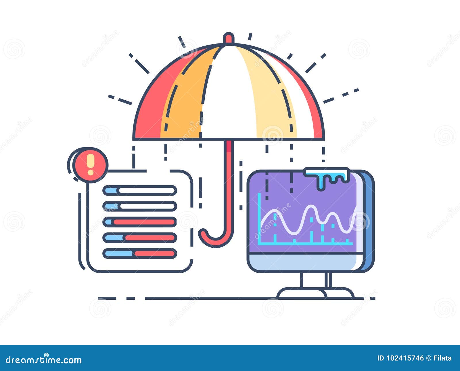 Protection and insurance stock vector. Illustration of line - 102415746