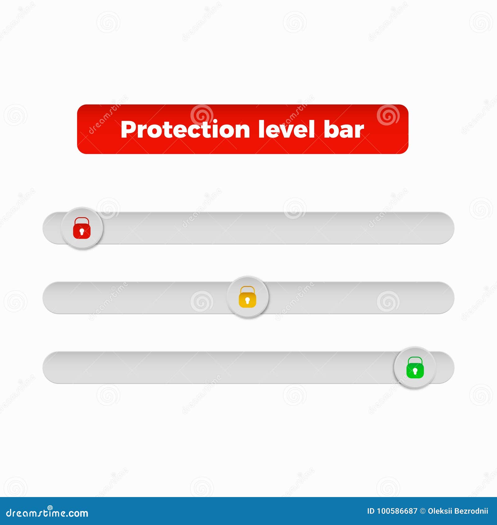 Protection level bar stock vector. Illustration of button - 100586687