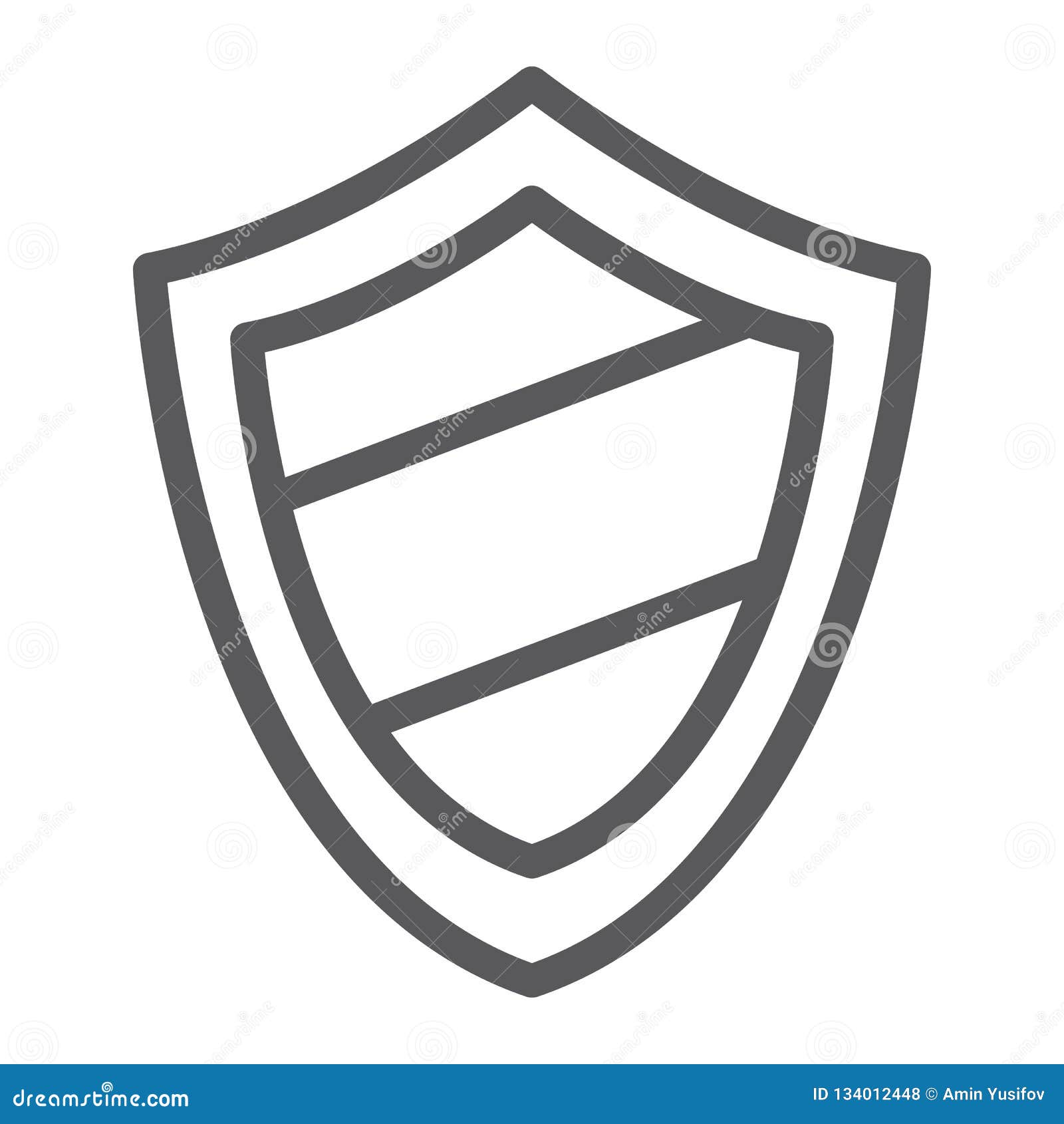 Protection Line Icon, Guard and Safety, Shield Sign, Vector Graphics, a ...