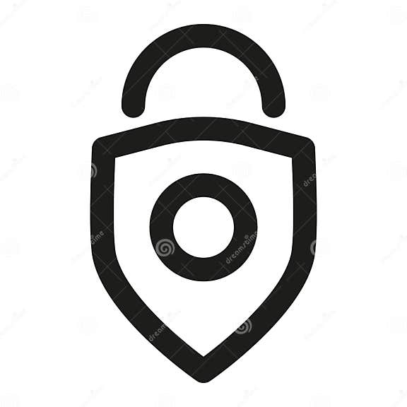 Protection Line Icon. Lock Shield Illustration Vector Stock Vector ...