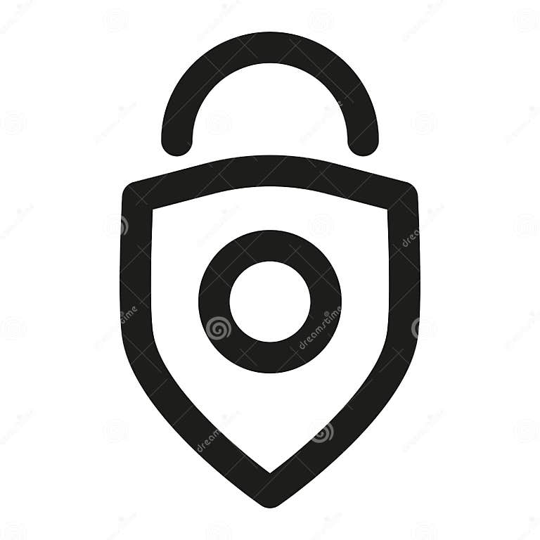 Protection Line Icon. Lock Shield Illustration Vector Stock Vector ...