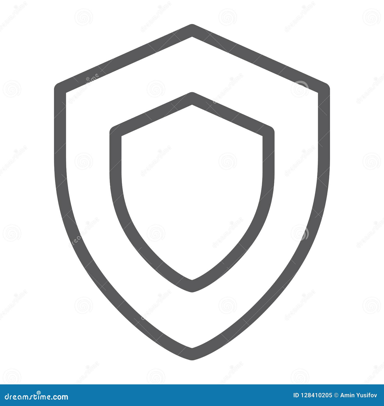 Protection Line Icon, Safety and Security, Shield Sign, Vector Graphics ...