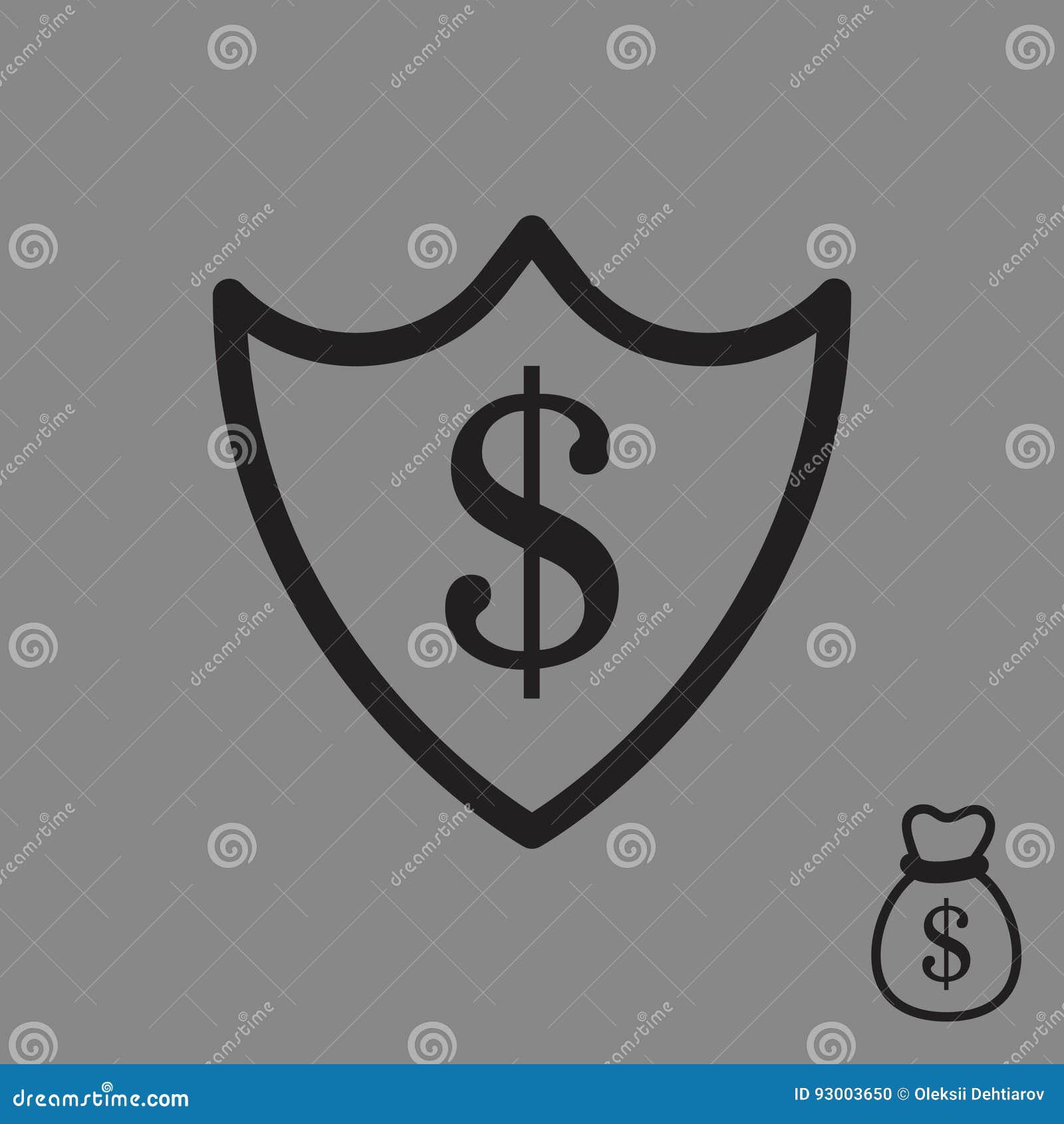 Protection Money Icon Stock Vector Illustration Flat Design Stock ...