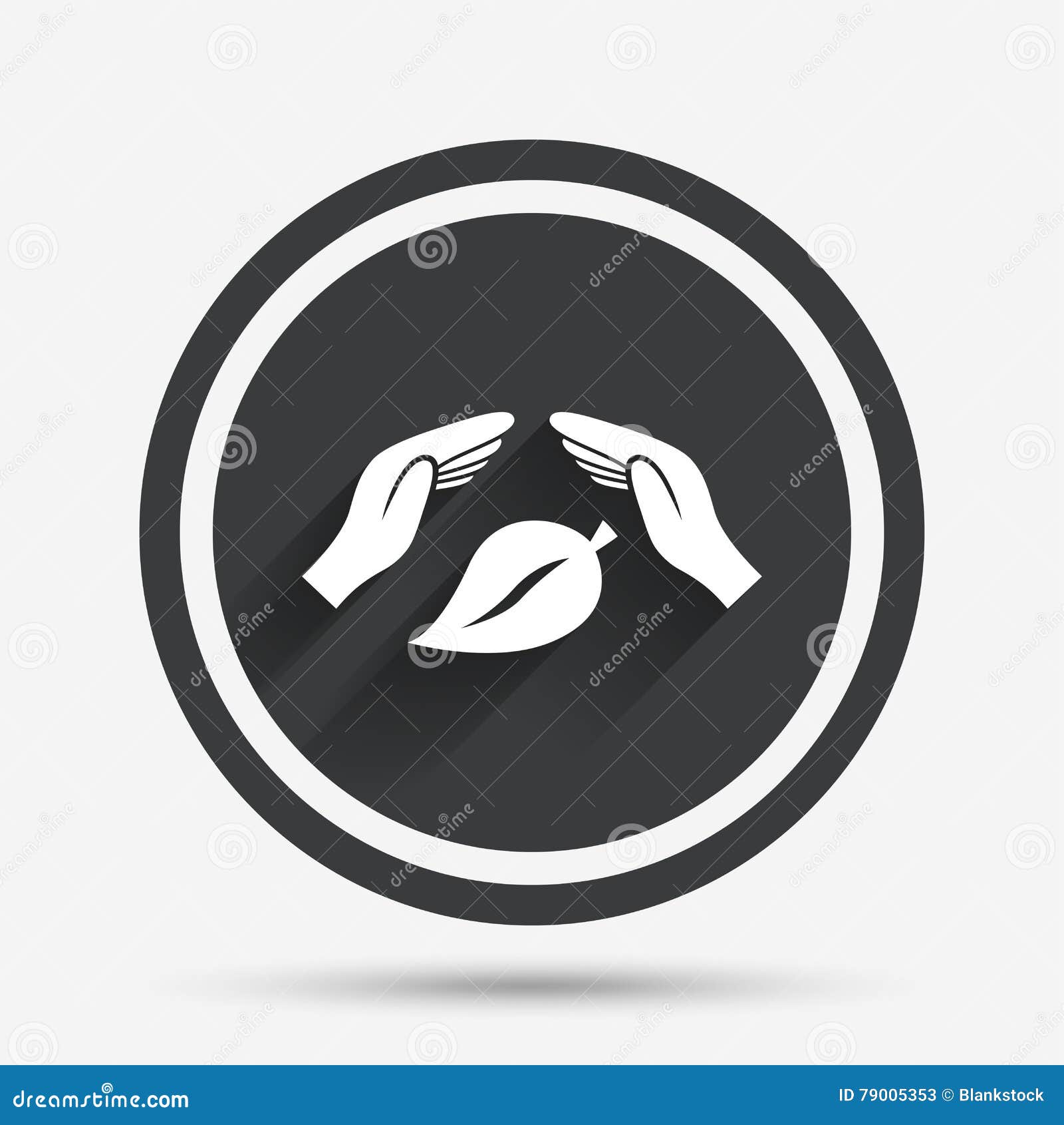 Protection of Nature Sign Icon. Hands Protect Cover. Stock Vector ...