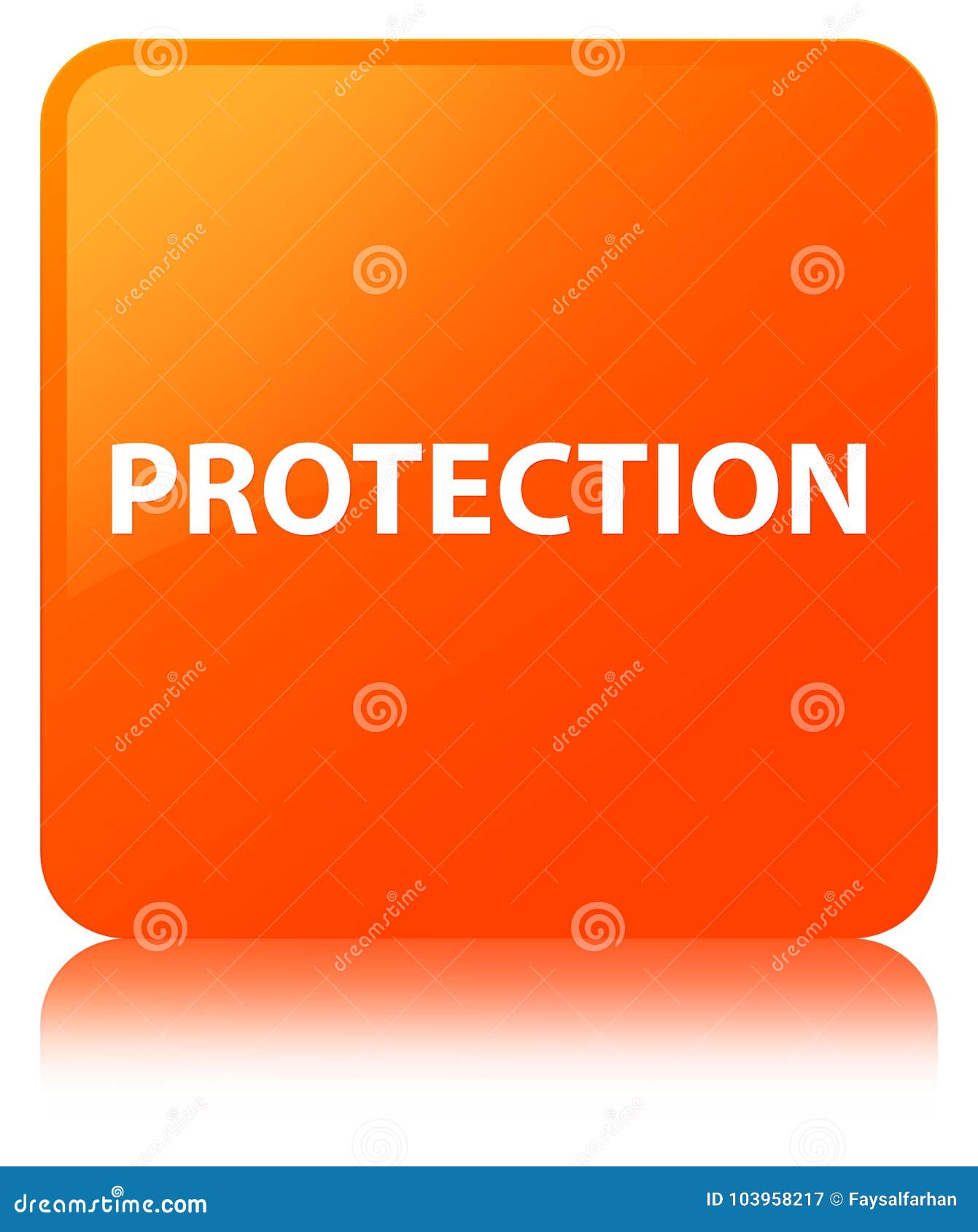 Protection Orange Square Button Stock Illustration - Illustration of ...