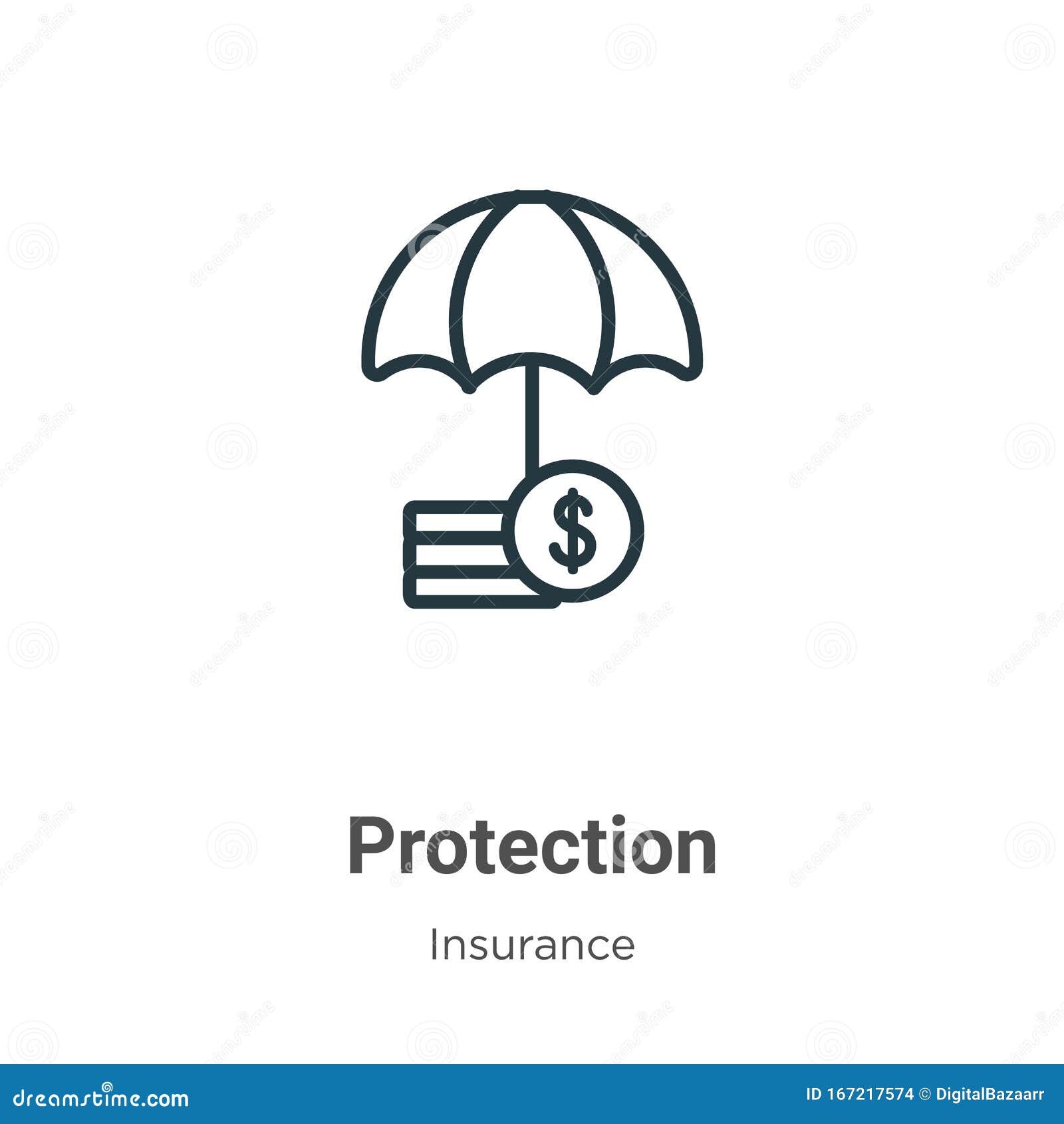 Protection Outline Vector Icon. Thin Line Black Protection Icon, Flat ...