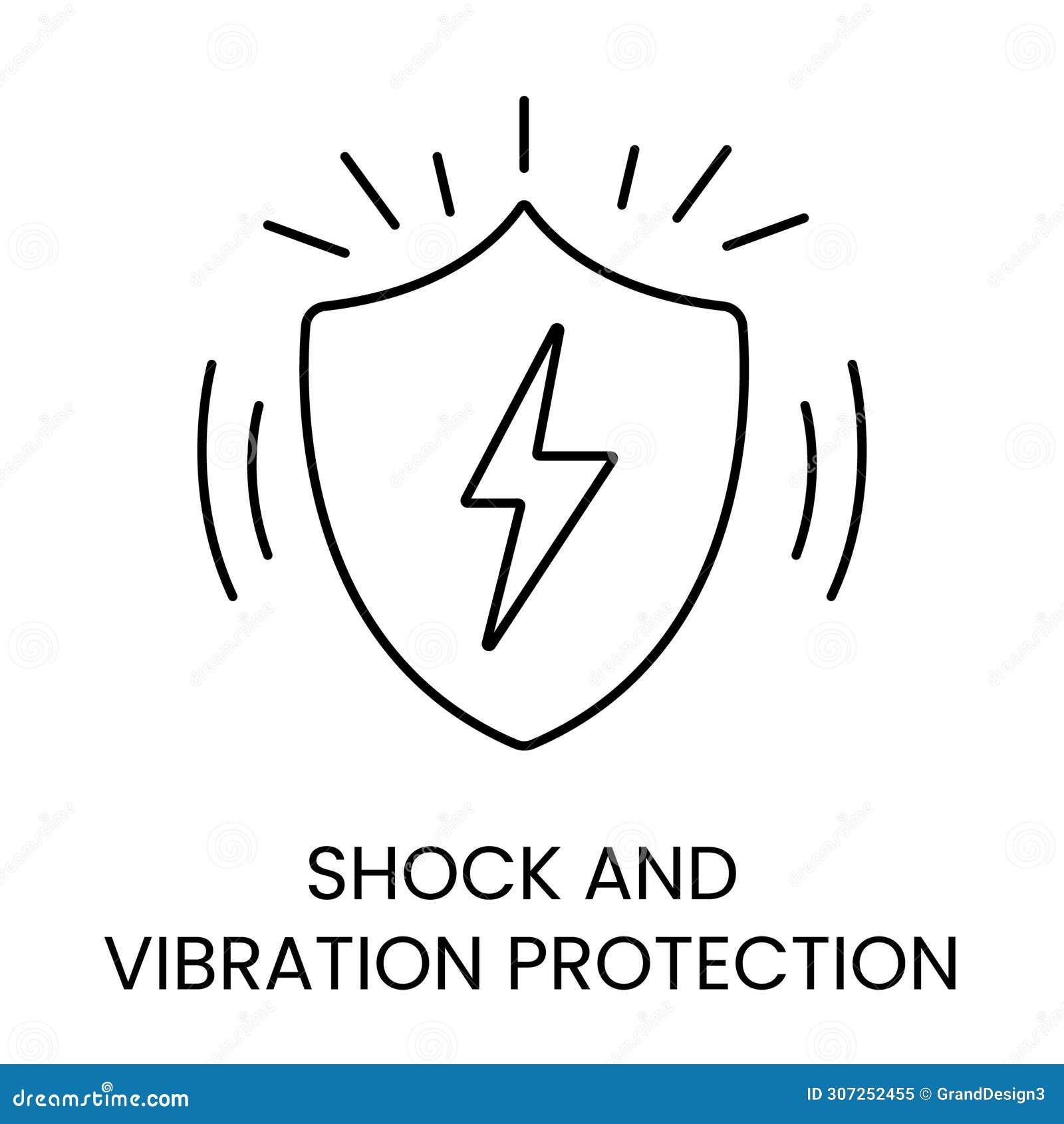 Protection of Packaging from Shock and Vibration Line Icon in Vector ...