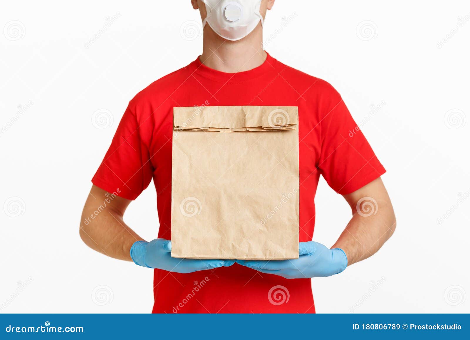 Protection of Parcel. Courier Carefully Holds Package Stock Image ...