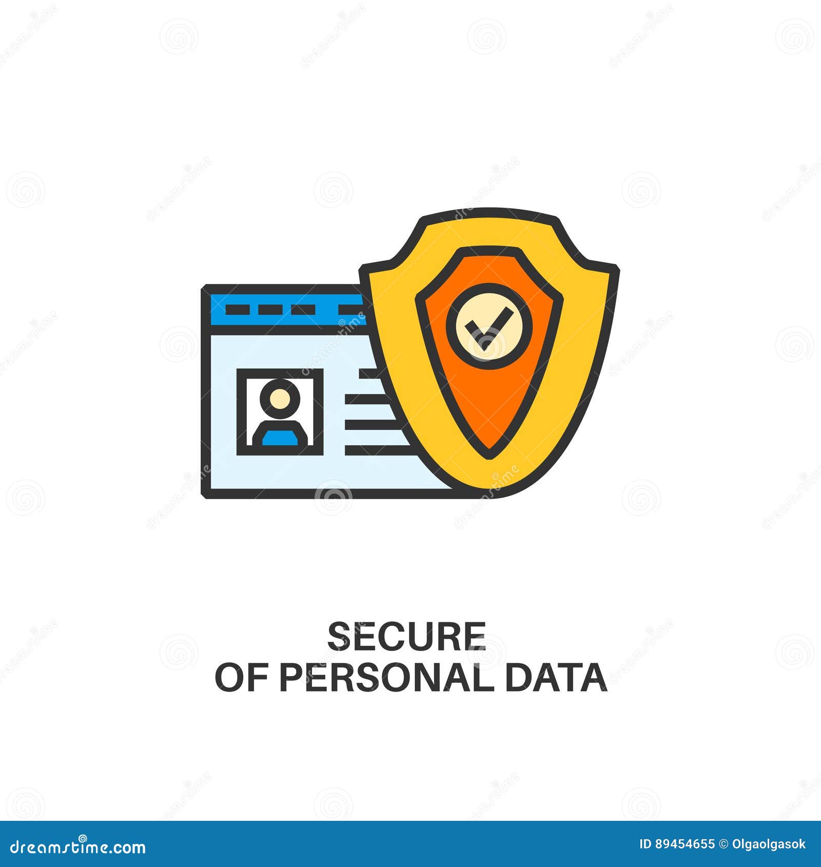 Protection of Personal Data Icon Stock Vector - Illustration of ...
