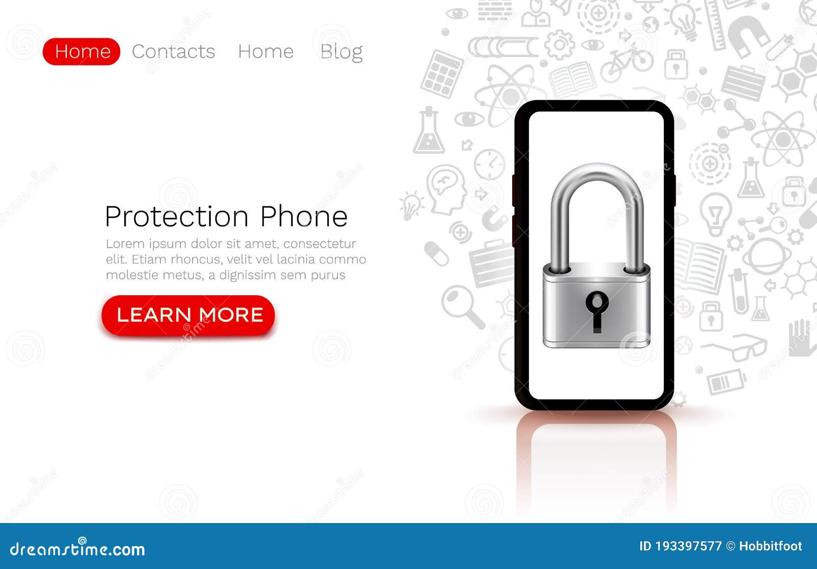 Protection Phone Password, Web Site Banner App Screen. Vector Stock ...