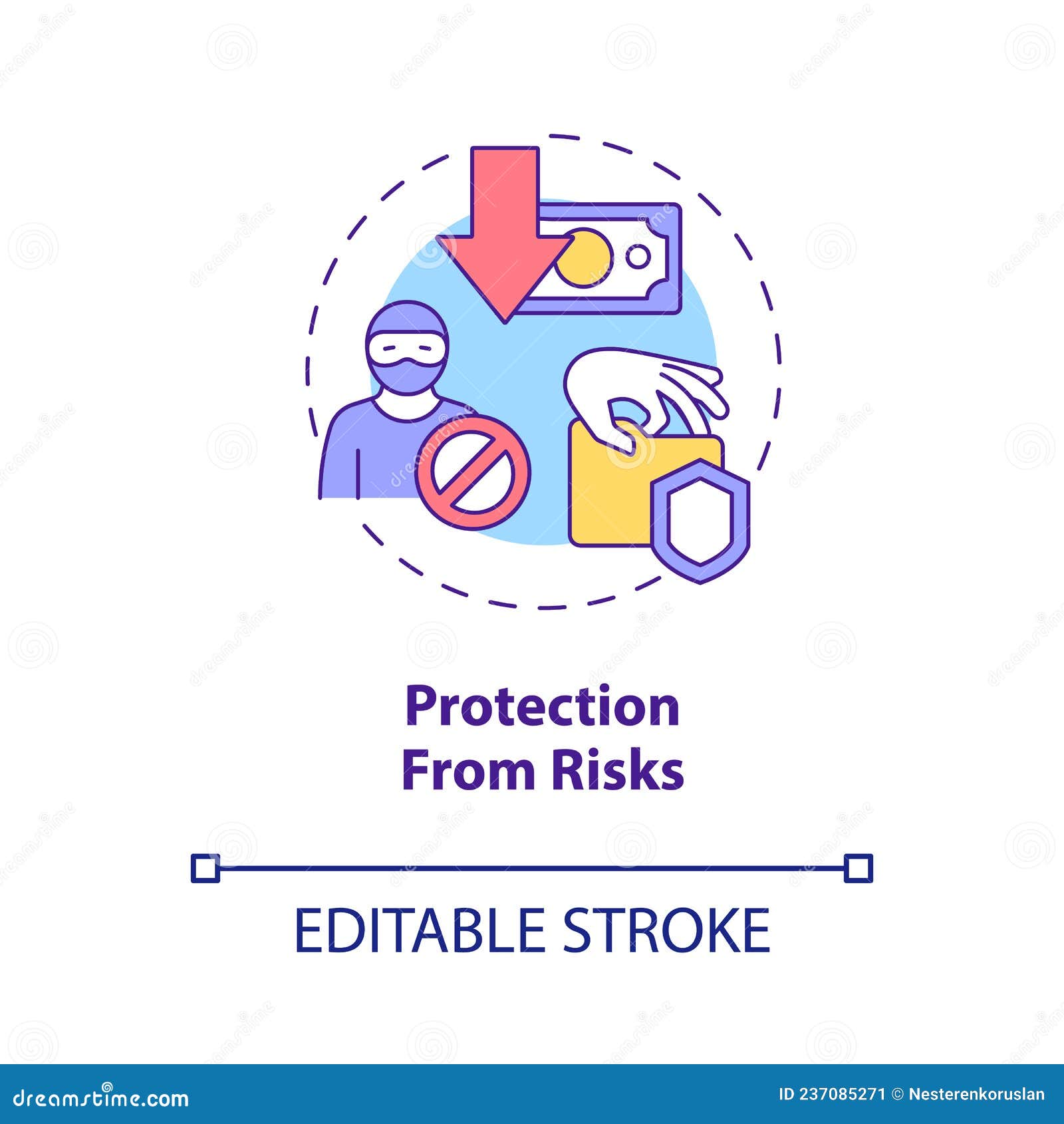 Protection from Risks Concept Icon Stock Vector - Illustration of ...