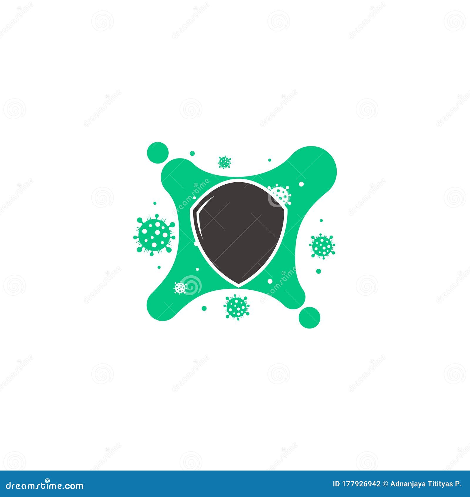 Protection Shield Against Influenza Virus Spread Symbol Vector Stock ...
