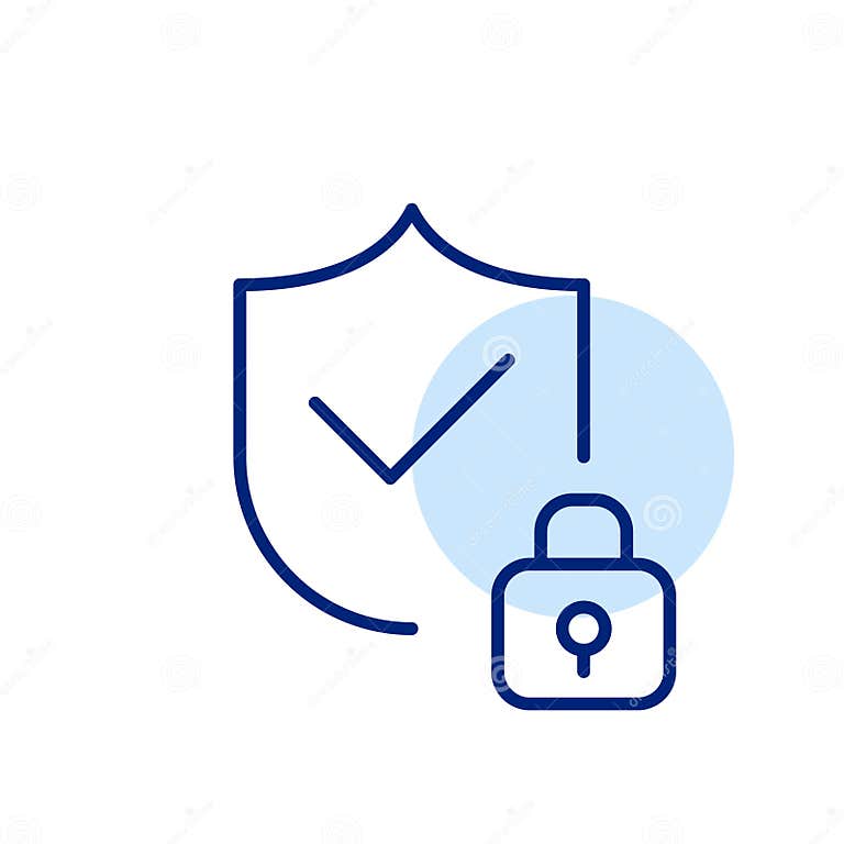 Protection Shield, Checkmark and Lock. Secure Authentication and ...