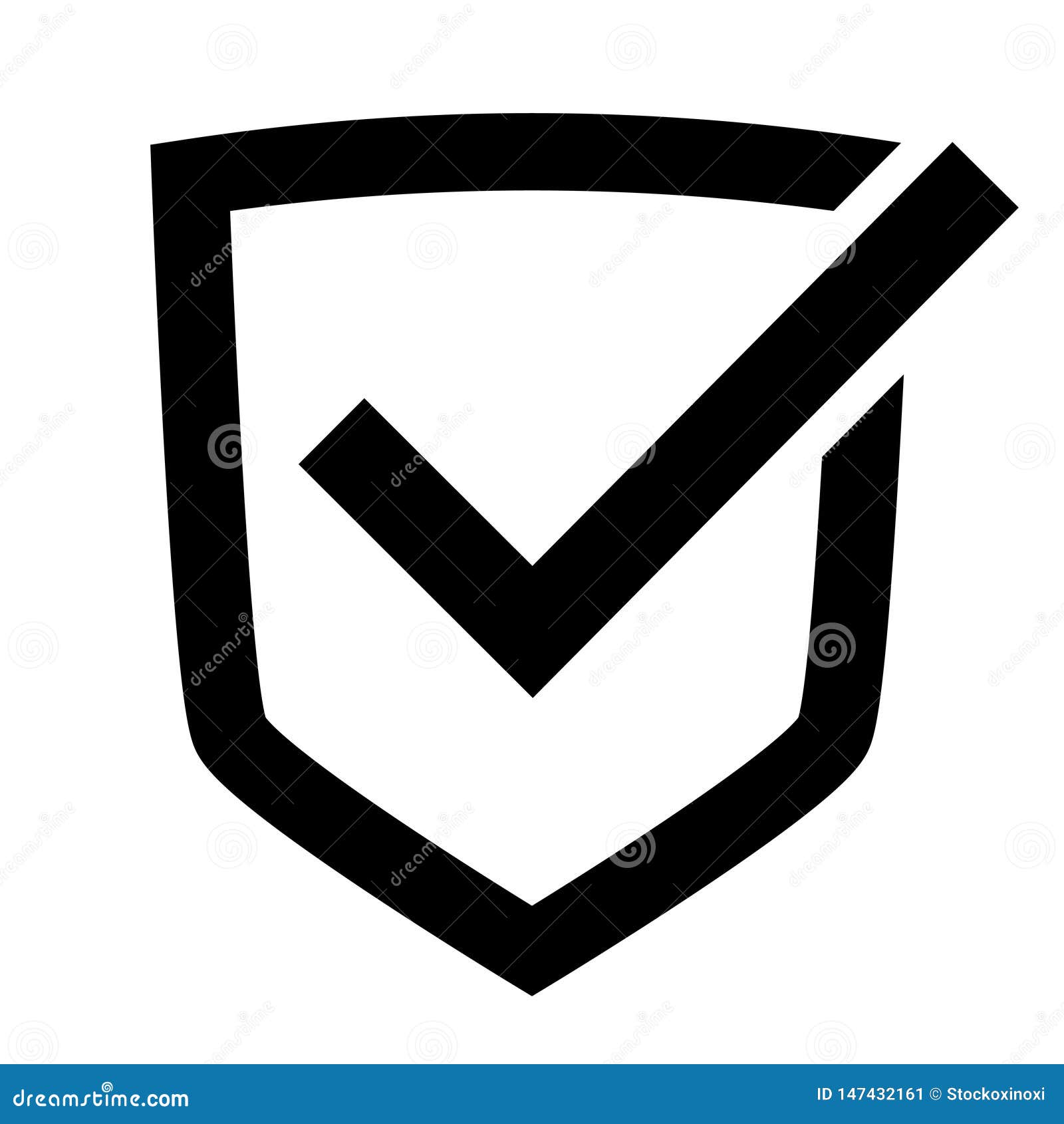 Protection Shield with Checkmark Vector Icon Symbol Stock Vector ...