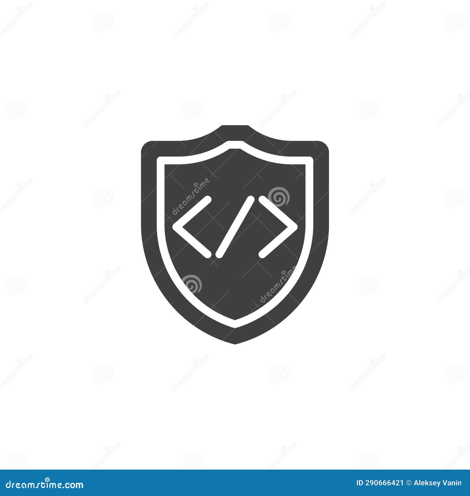 Protection Shield with Code Vector Icon Stock Vector - Illustration of ...