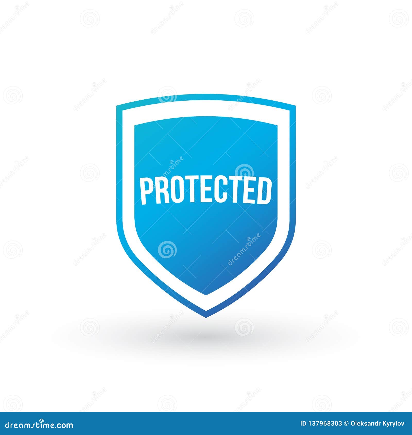 Protection Shield Concept, Protected Sign, Vector Illustration Isolated ...