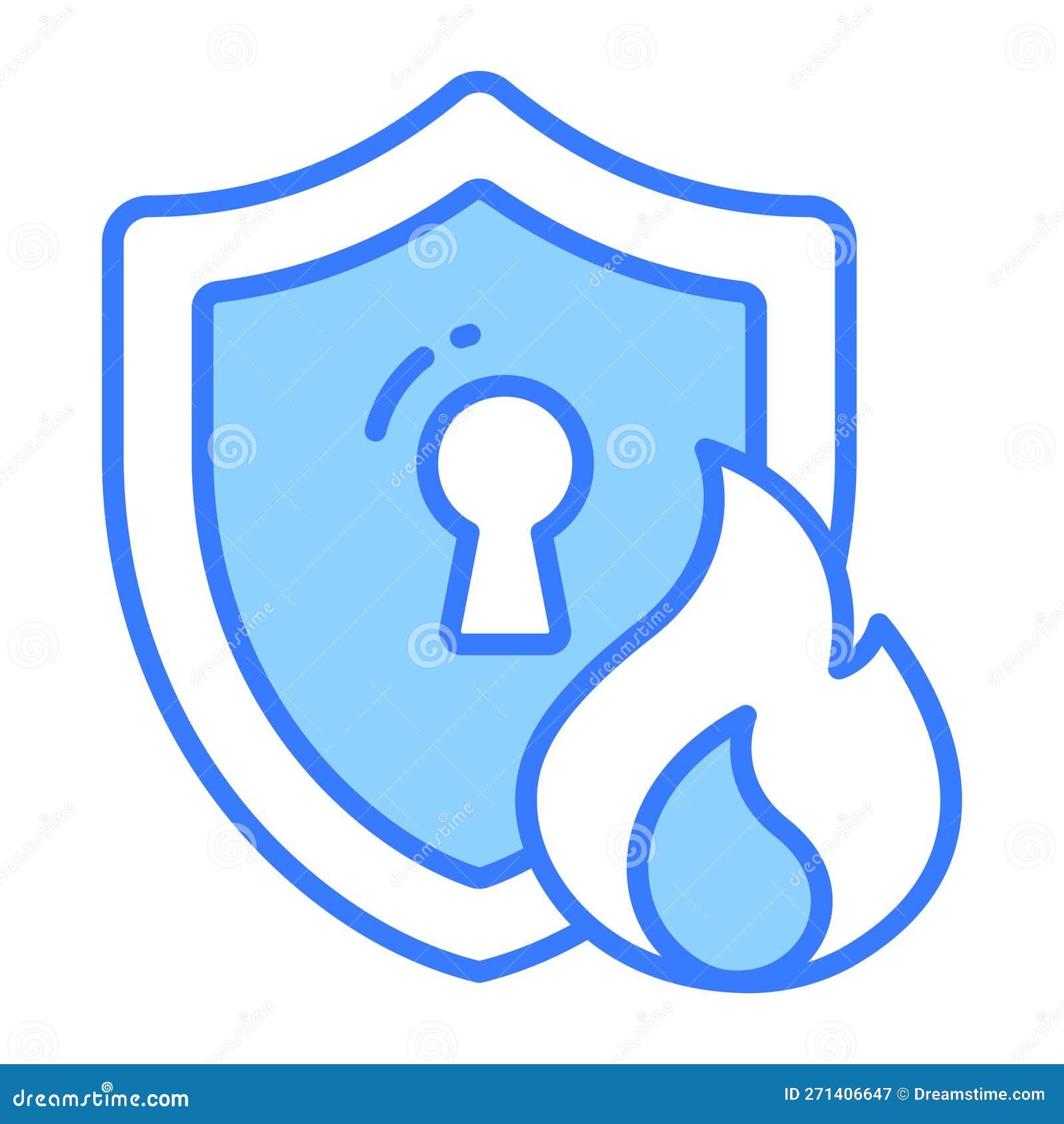 Protection Shield with Fire Flame Showing Concept of Fire Protection ...