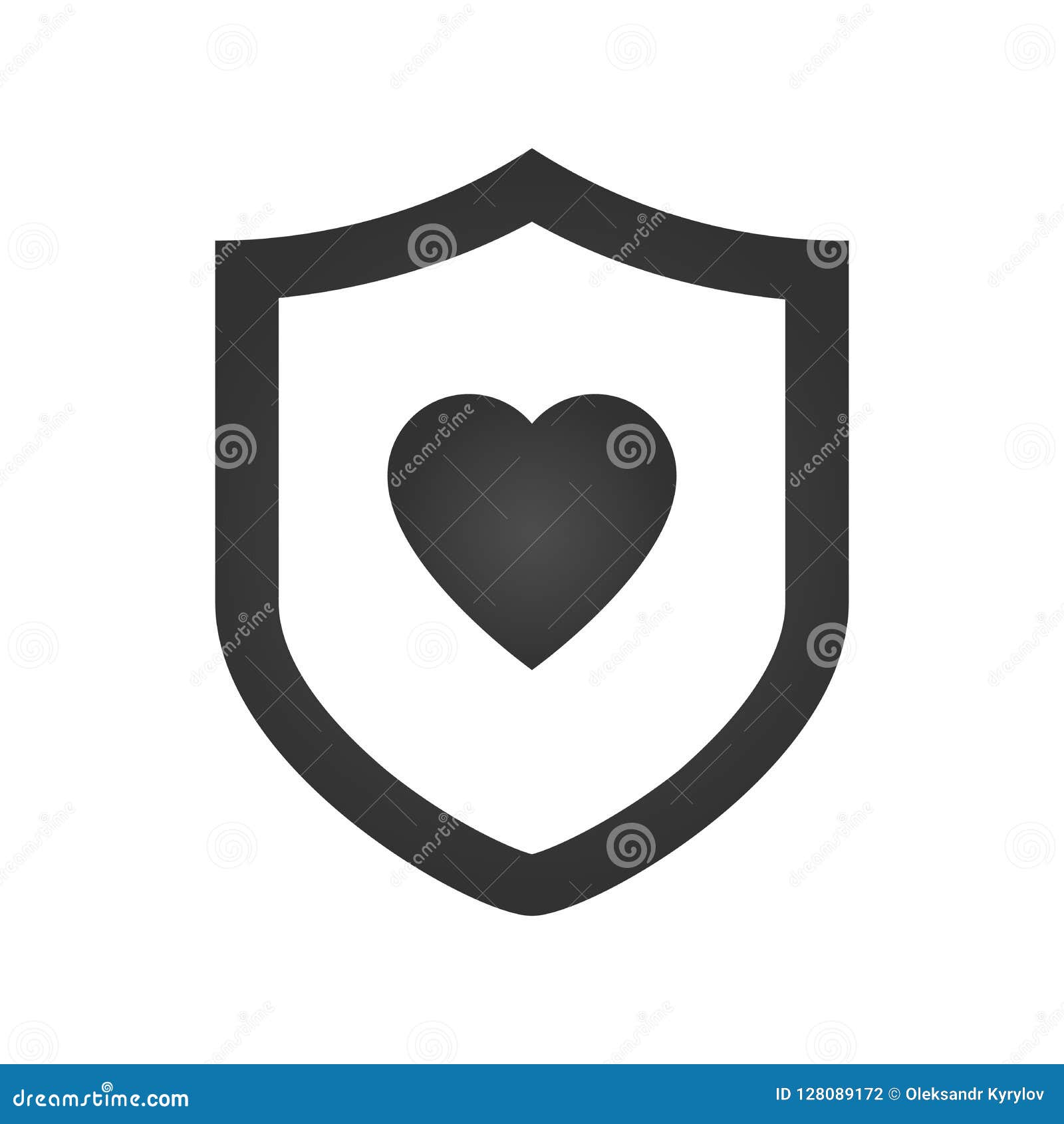 Protection Shield with Heart Flat Vector Illustration Stock ...