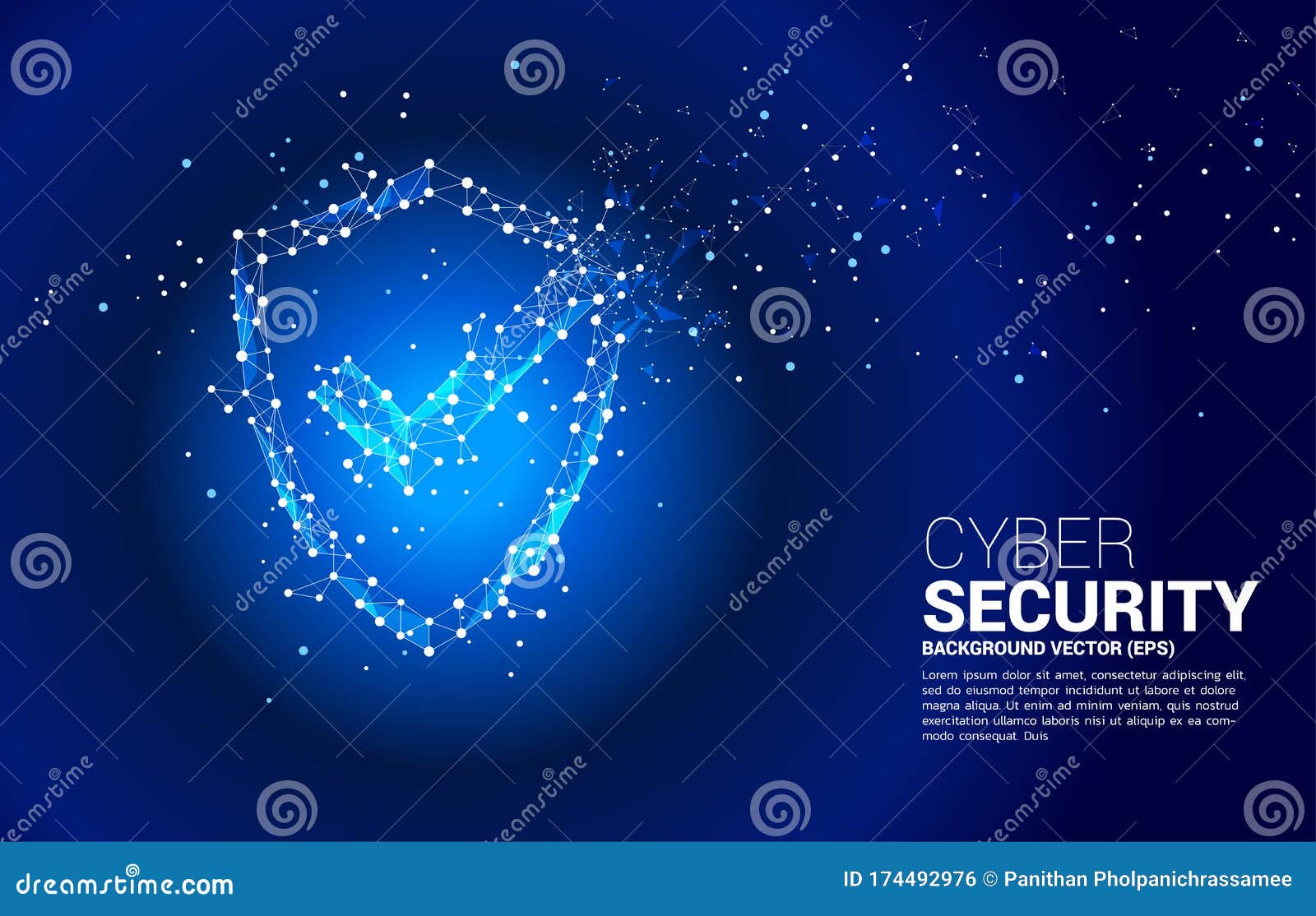 Protection Shield Icon from Dot Connect Line Polygon Network. Stock ...