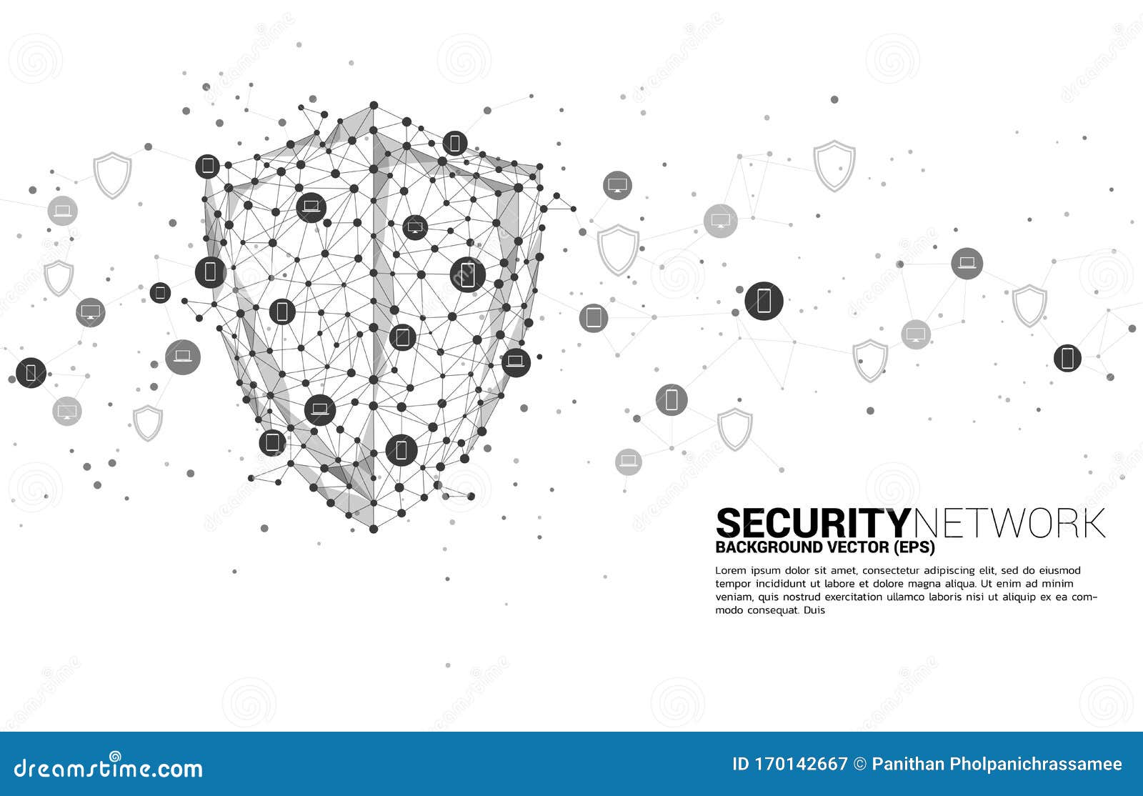 Protection Shield Icon from Dot Connect Line Polygon Network and Mobile ...