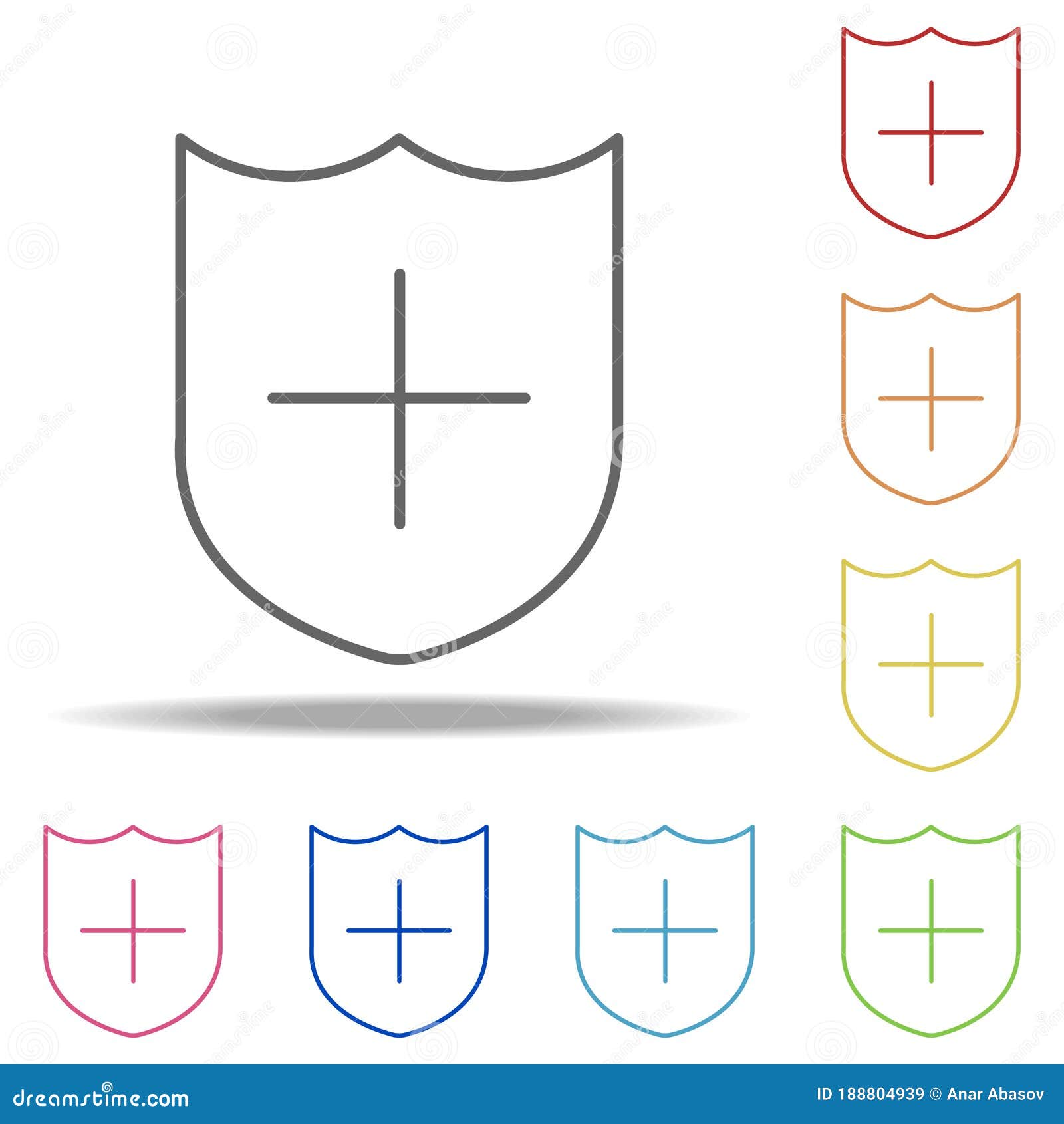 Protection Shield Icon. Elements of Web in Multi Colored Icons Stock ...