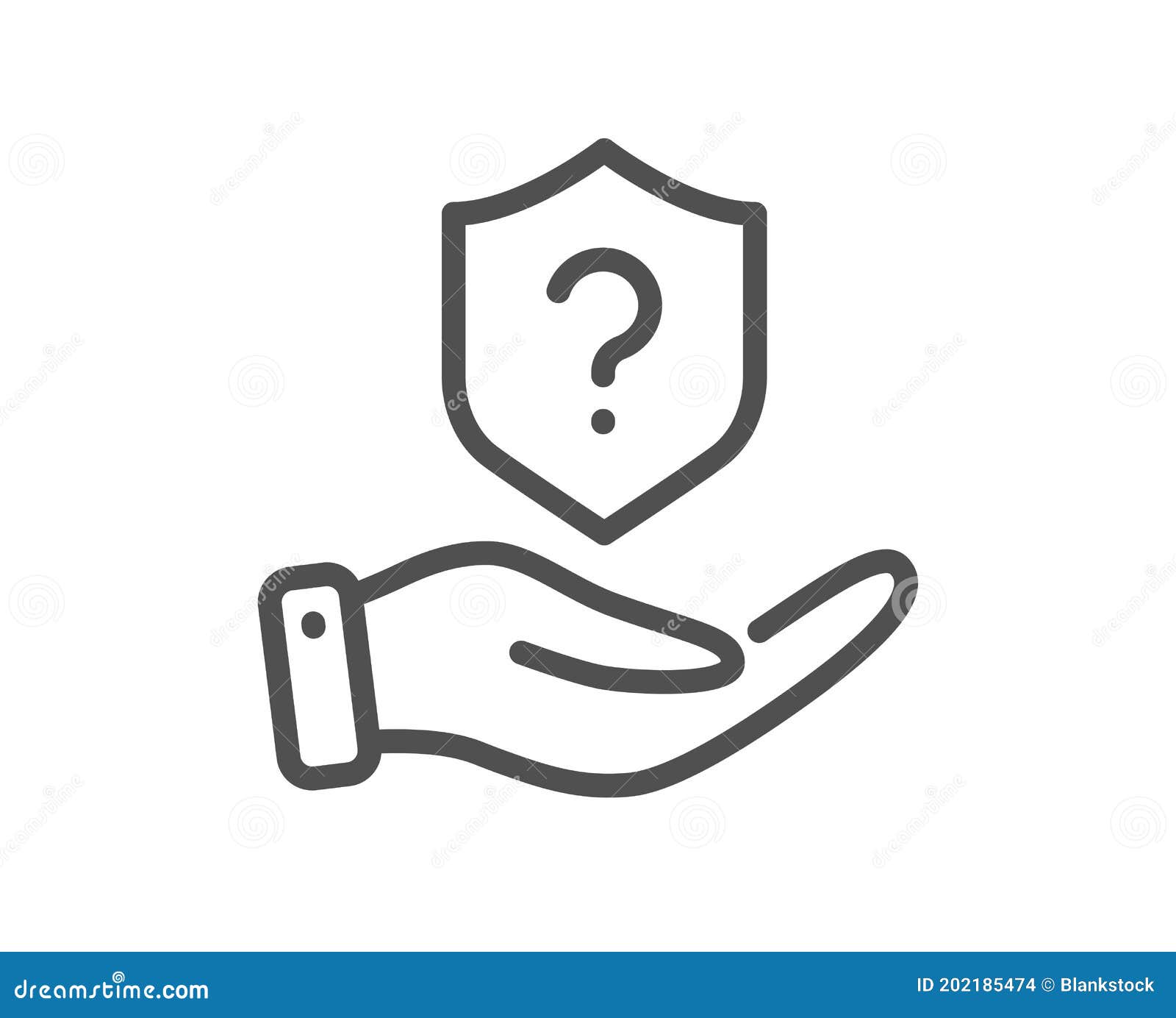 Protection Shield Line Icon. Helping Hand Sign. Vector Stock Vector ...