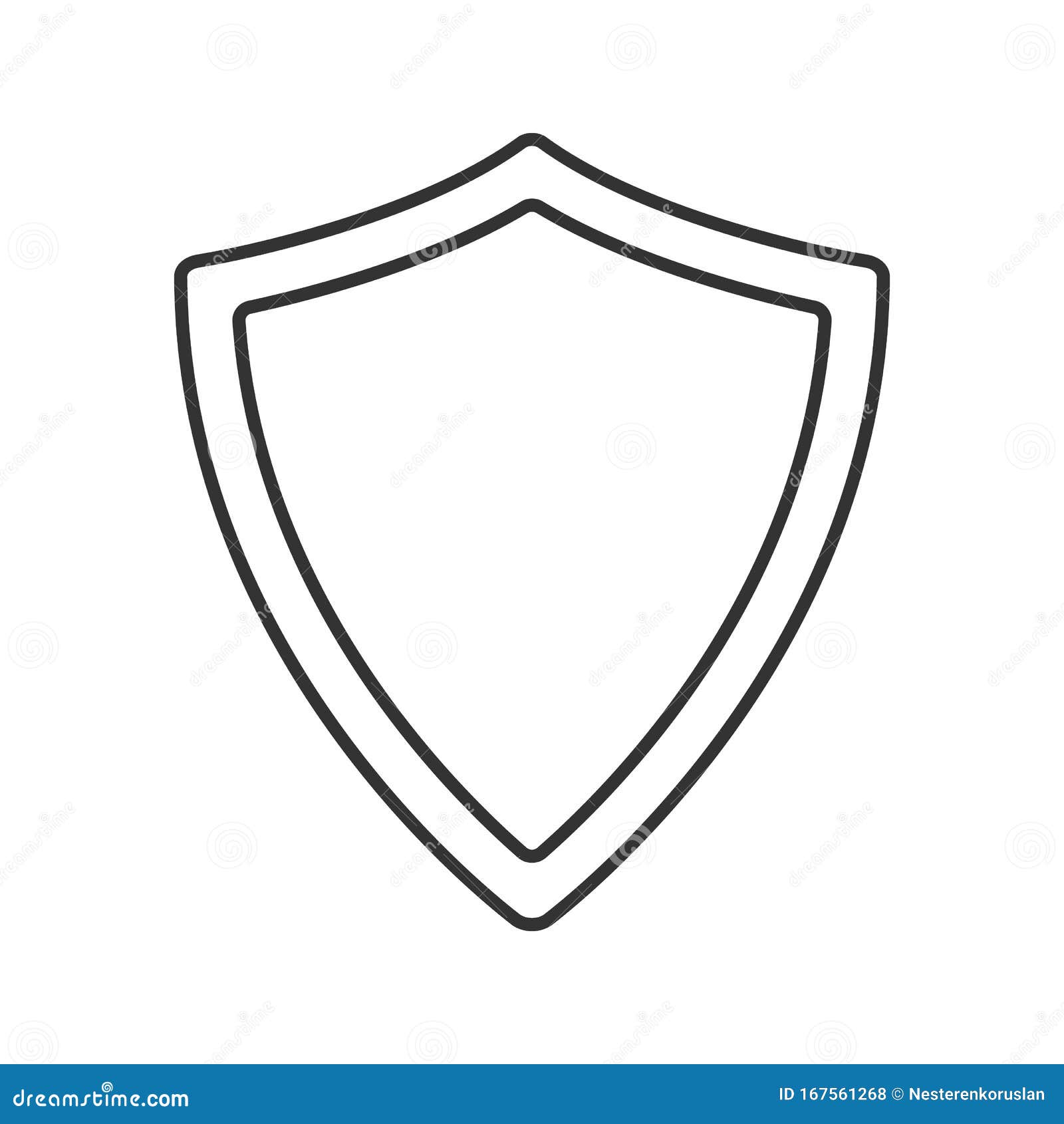 Protection Shield Linear Icon Stock Vector - Illustration of defense ...