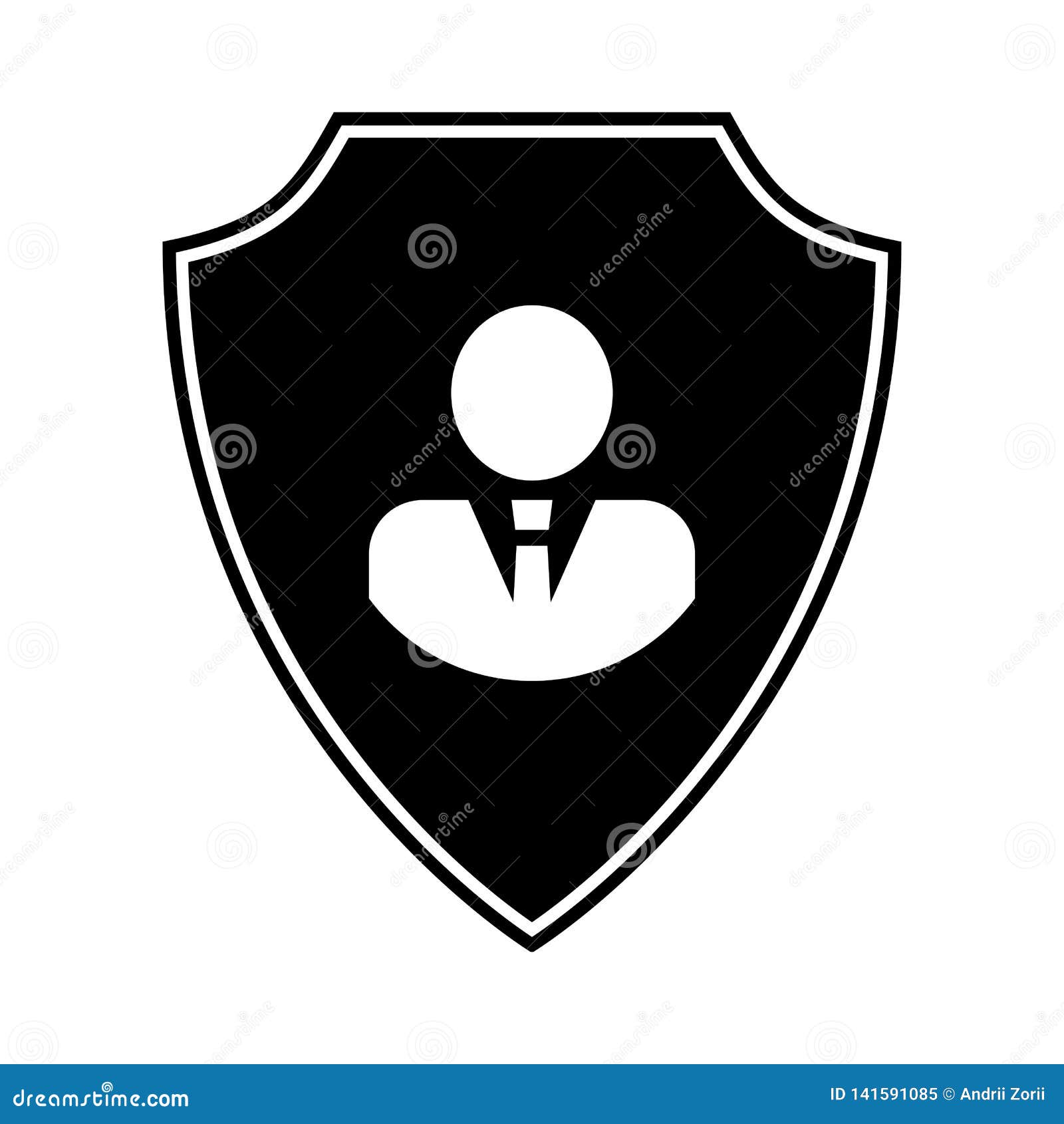 Protection Shield Man Silhouette Icon. Shield Protection Vector Icon ...