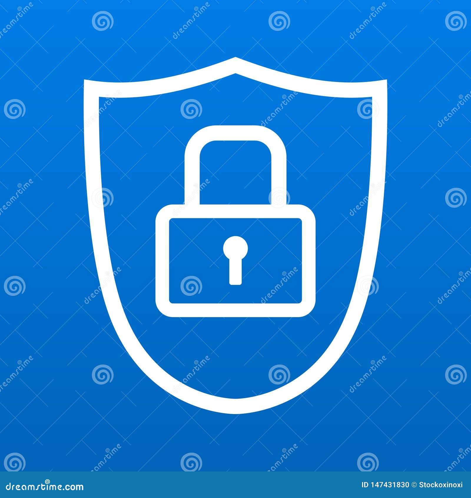 Protection Shield with Security Lock for Safety Vector Icon Symbol 2 ...