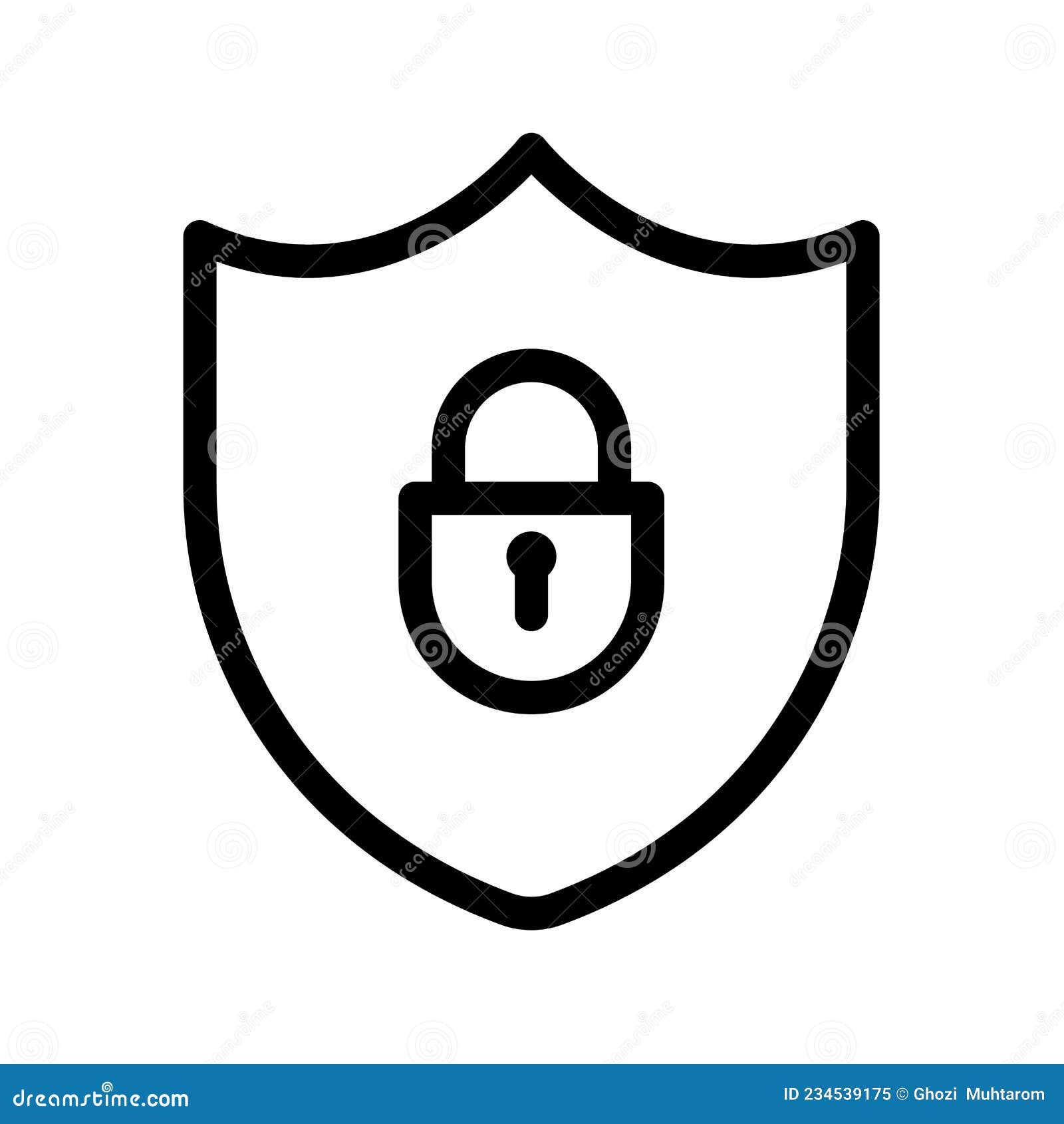 Protection Shield Security Lock Single Isolated Icon with Outline Style ...