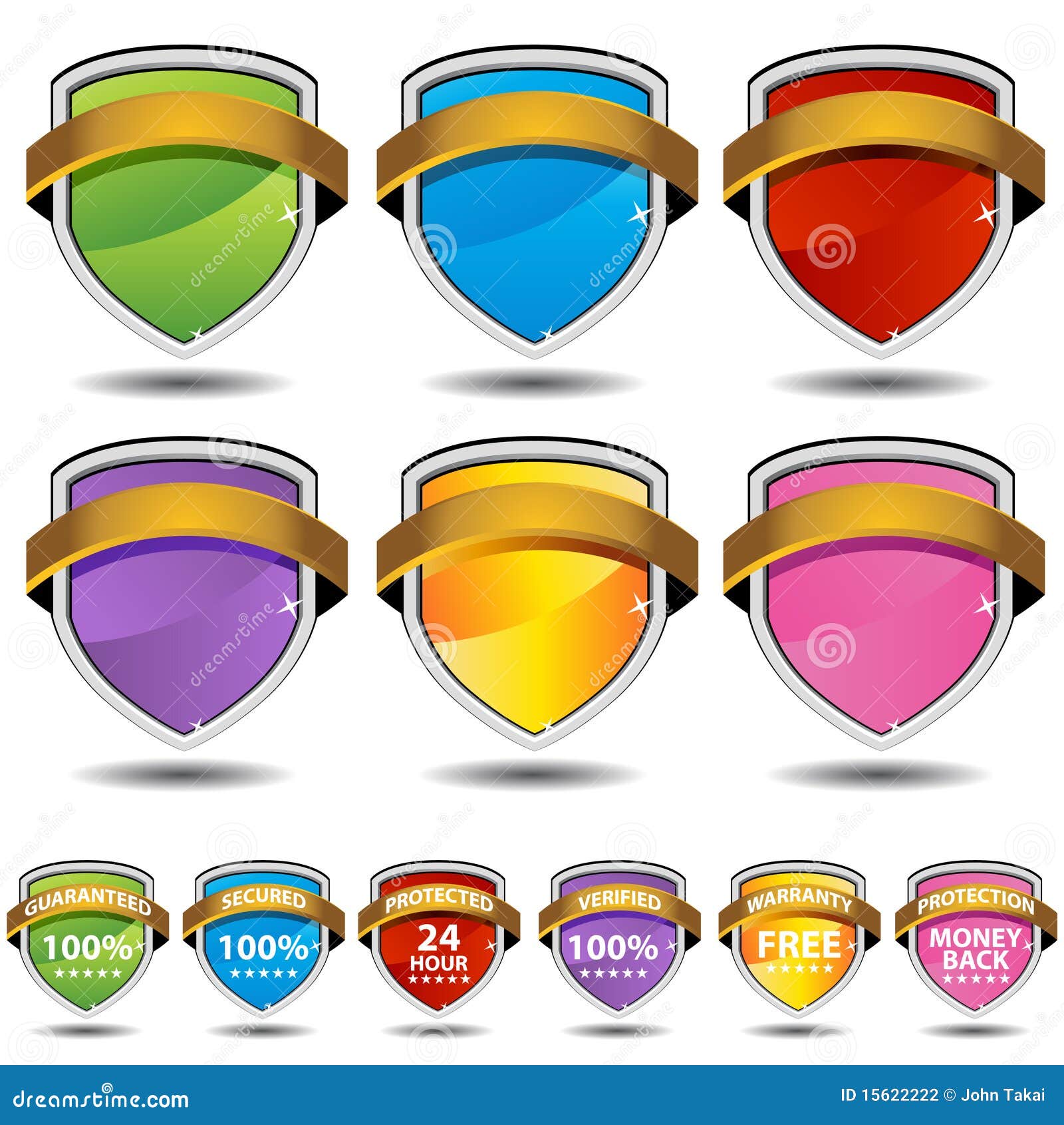 Protection Shield Set stock vector. Illustration of blue - 15622222