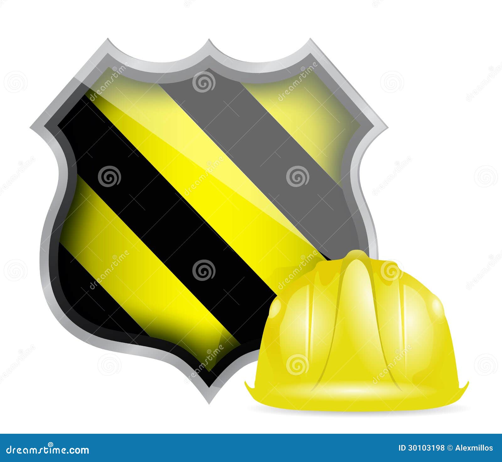 Protection Shield Under Construction Stock Illustration - Illustration ...