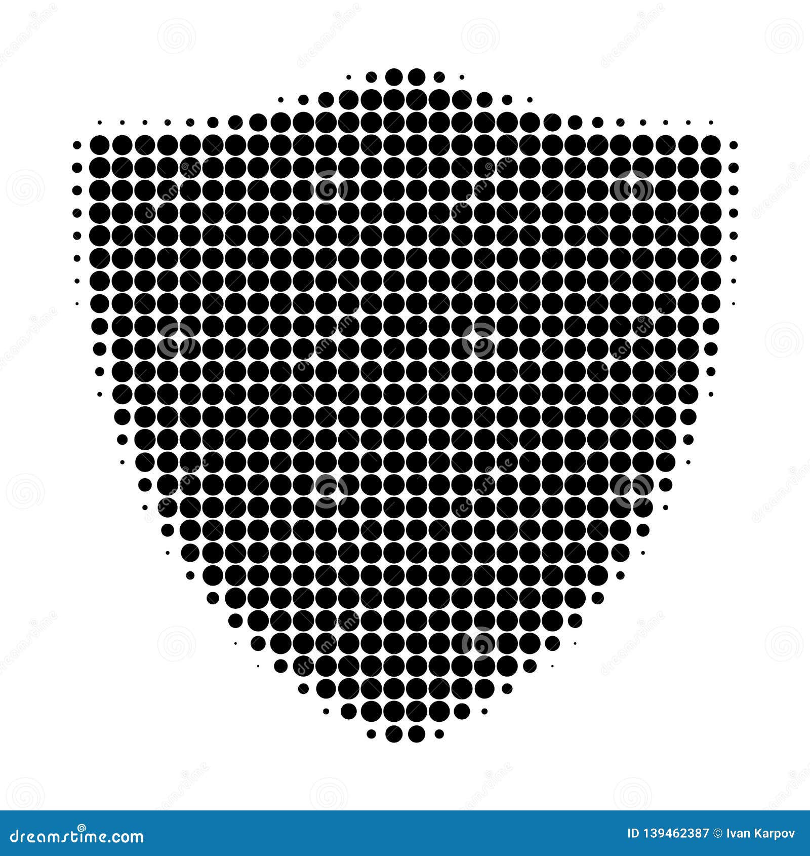 Protection Shiled Halftone Dotted Icon Stock Vector - Illustration of ...
