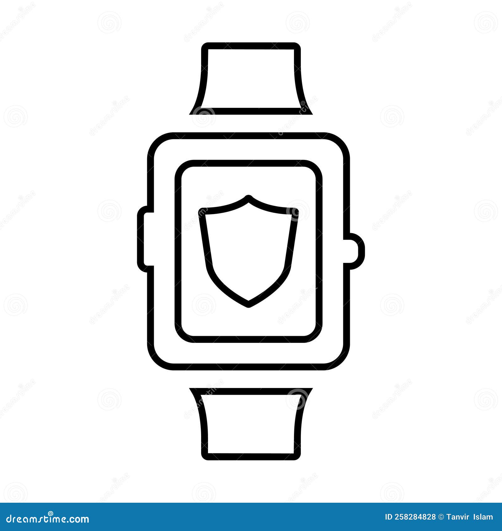 Protection Smart Watch Icon Stock Vector - Illustration of antivirus ...
